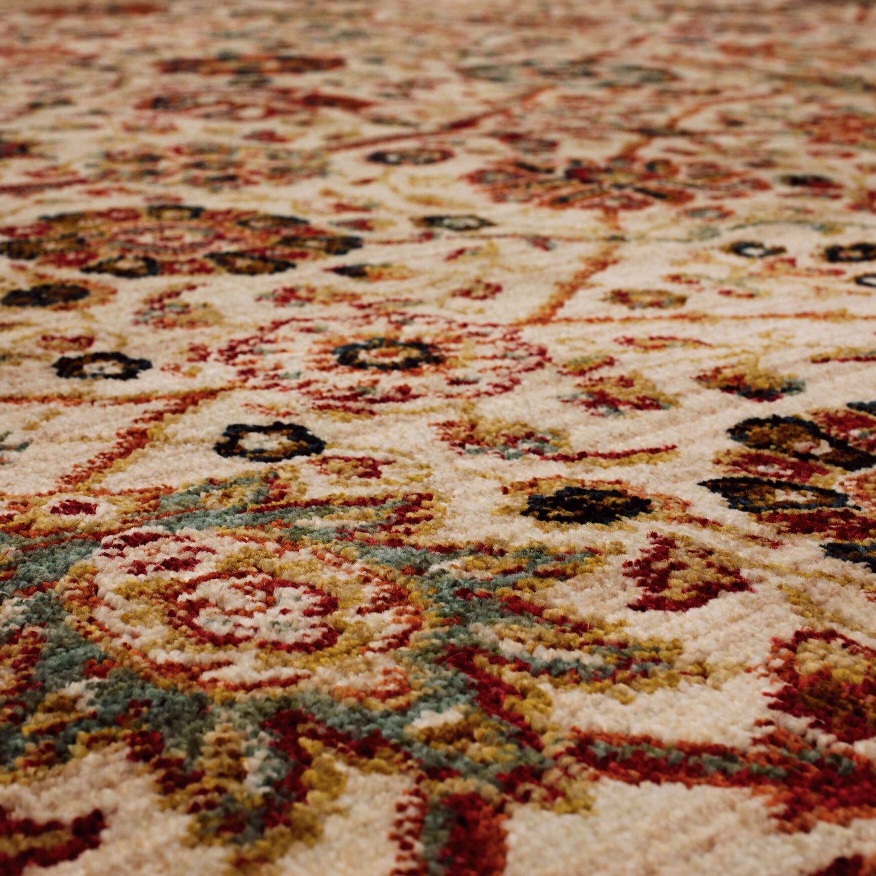 Regents Halls Area Rug - Durable, Low Pile Design, Cream | King Size