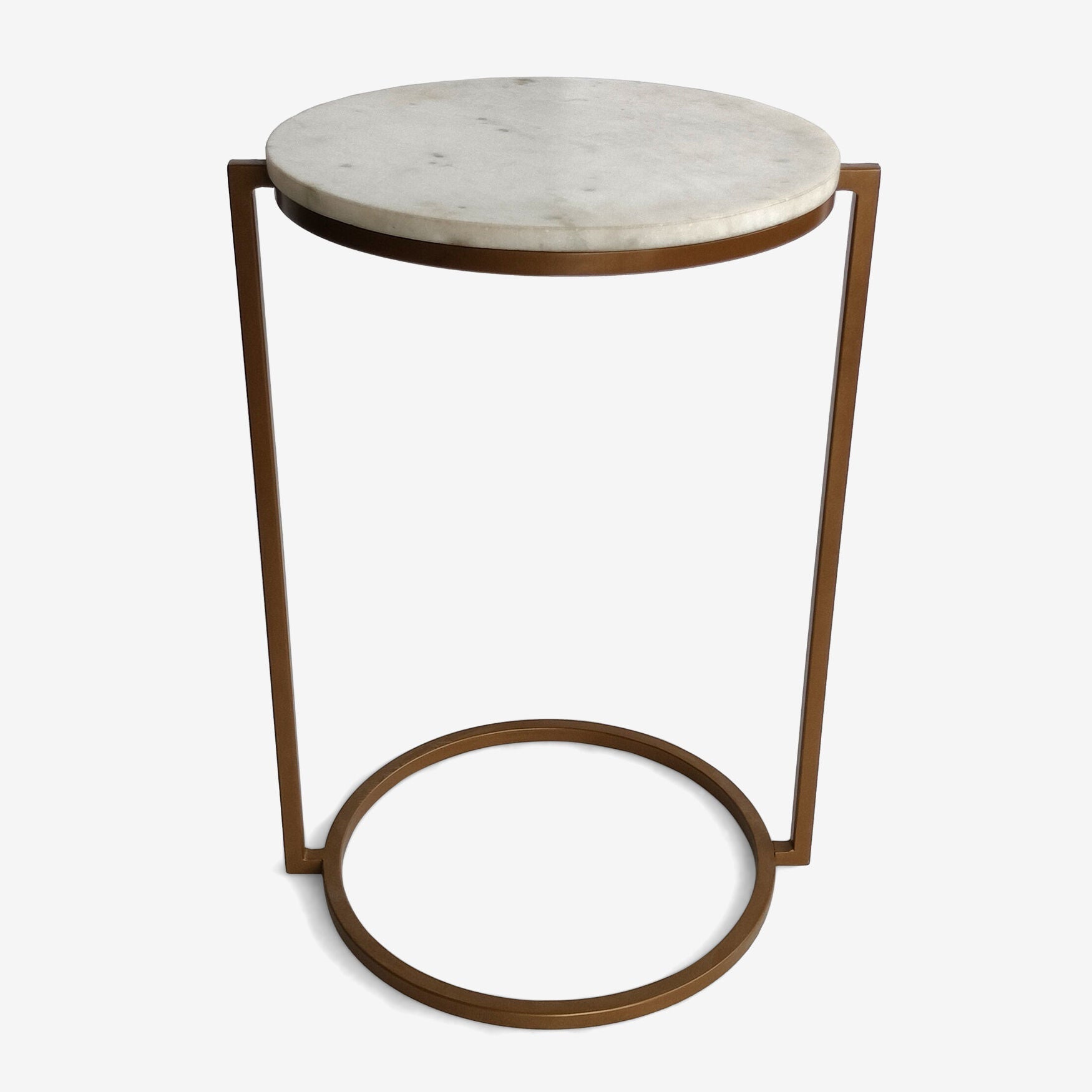 White Marble Side Table - Geometric Design, 4461592 | King Size
