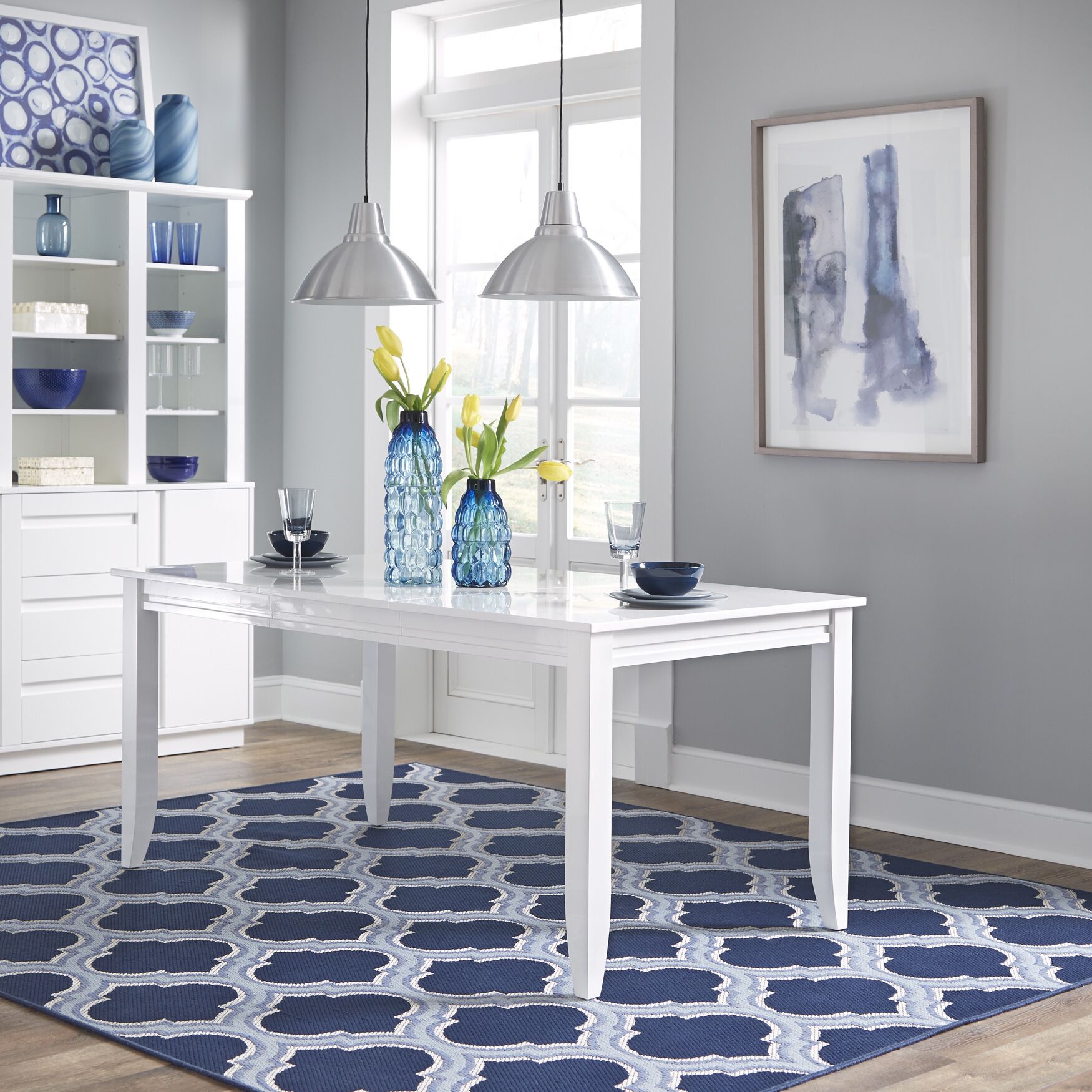 Linear Rectangular Dining Table with Leaf | King Size