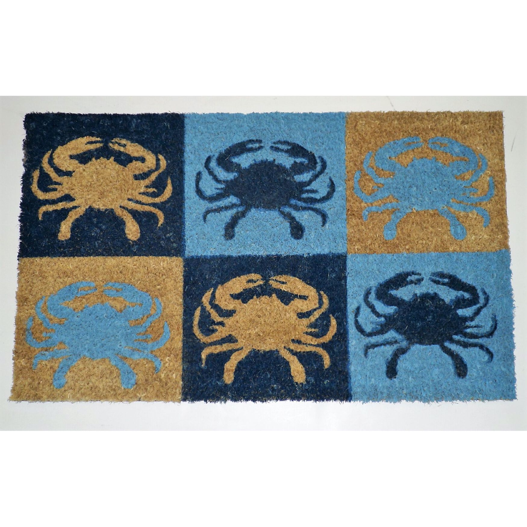 Coir Mat with Vinyl Backing - Blue Crabs Design, 4438718 | King Size