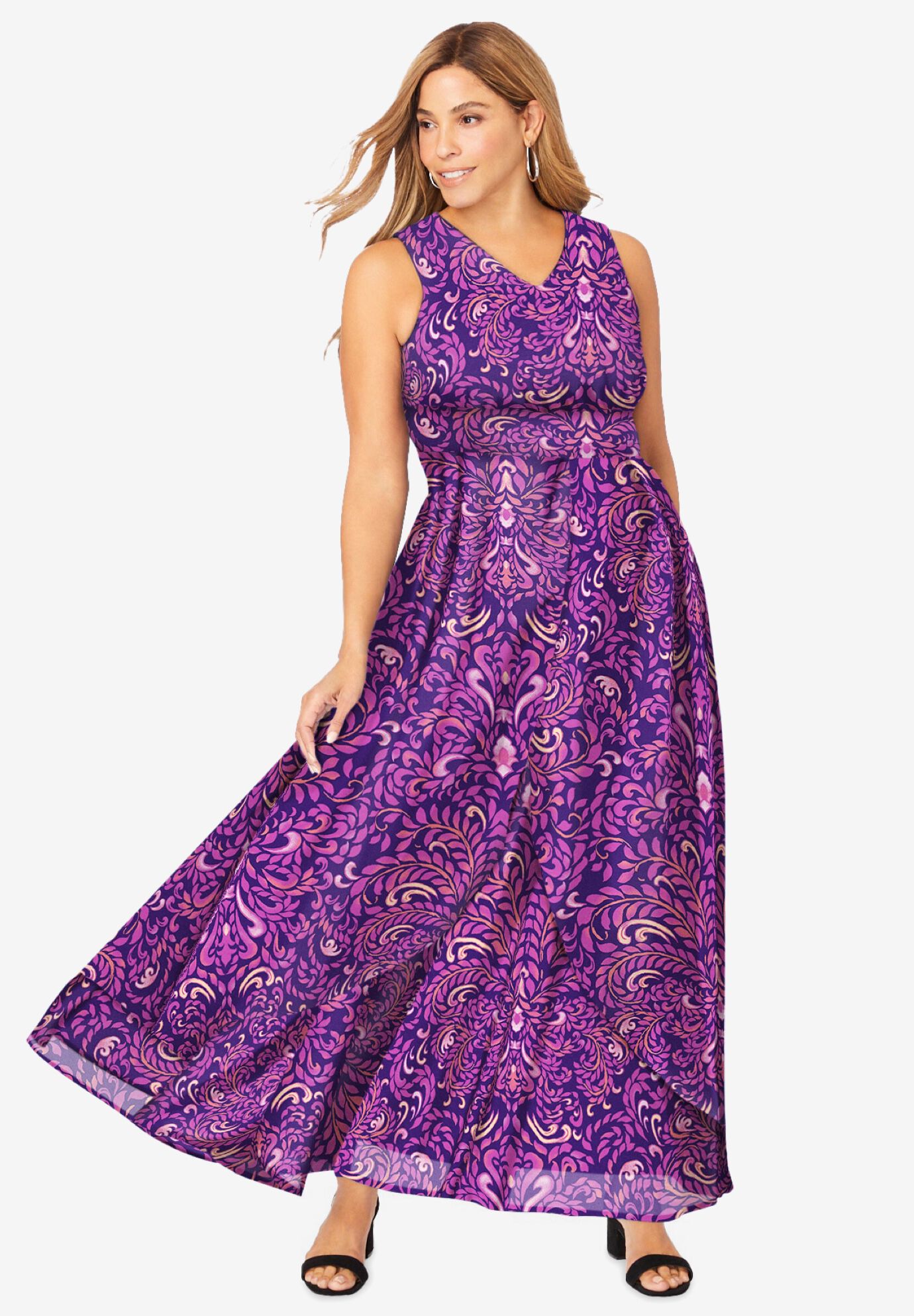 Georgette Flyaway Maxi Dress | King Size