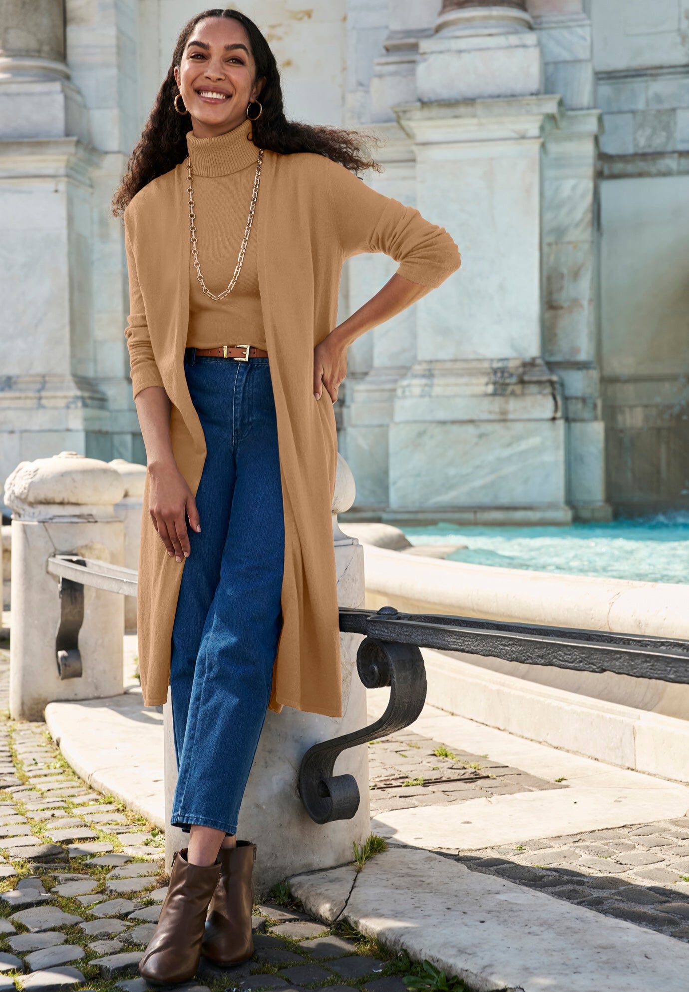 Carefree Cashmere Duster Sweater | King Size