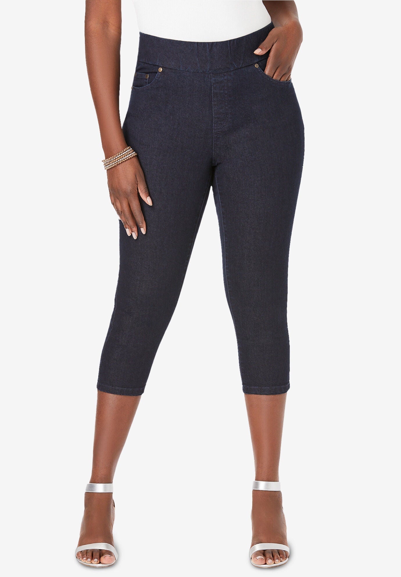 Comfort Waist Stretch Denim Capris | King Size