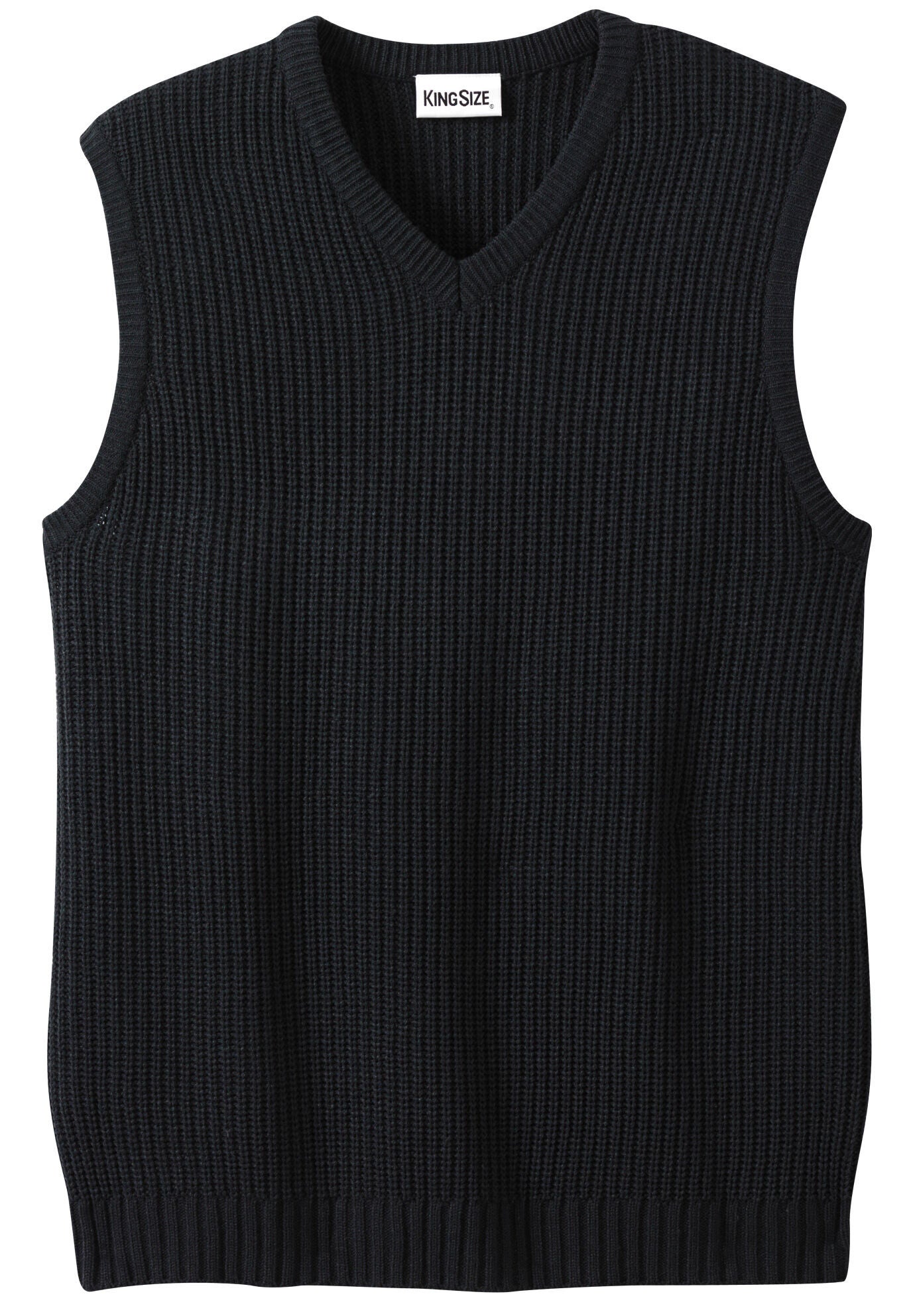 Shaker Knit V-Neck Sweater Vest | King Size