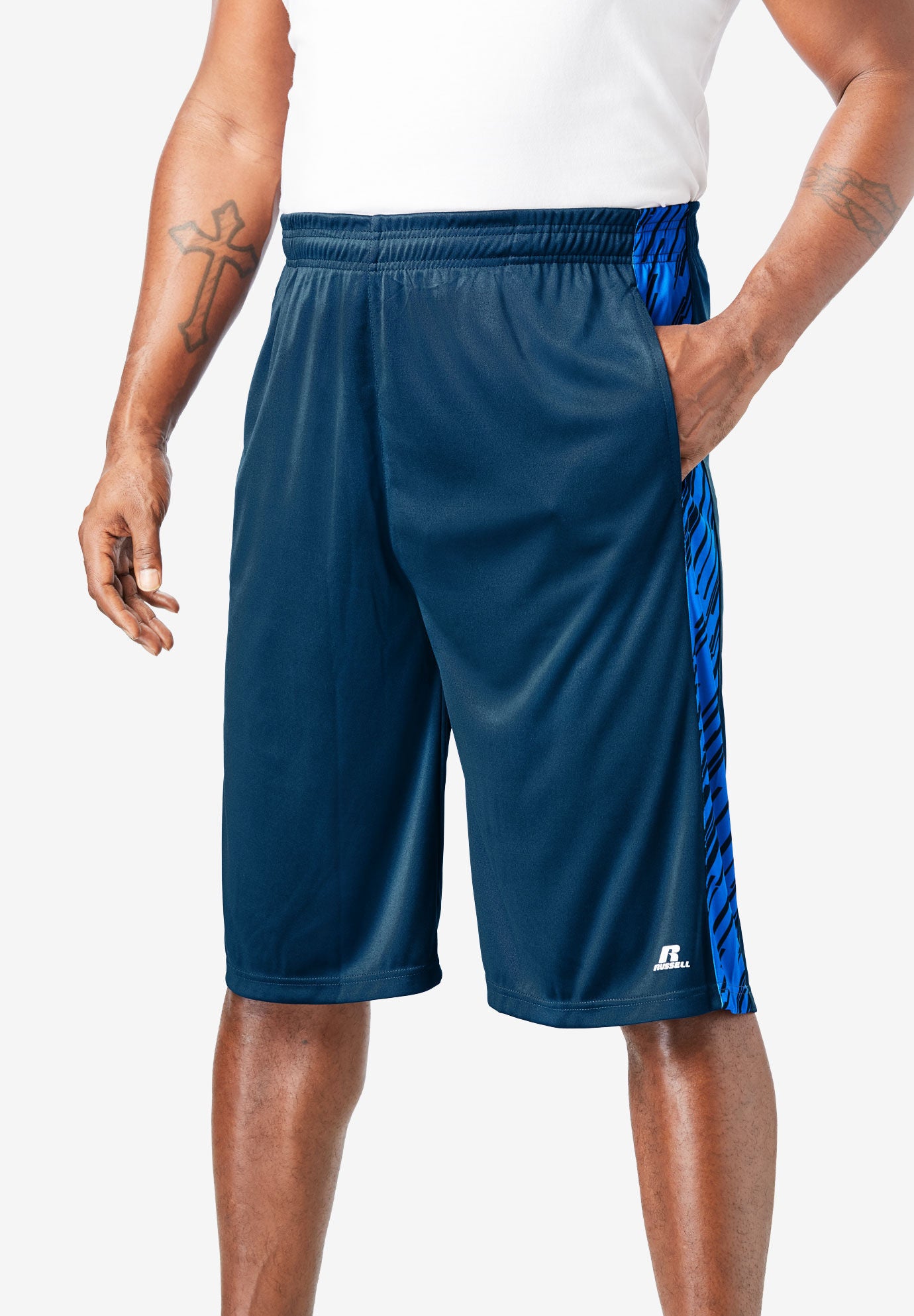 Side Stripe Performance Athletic Shorts | King Size