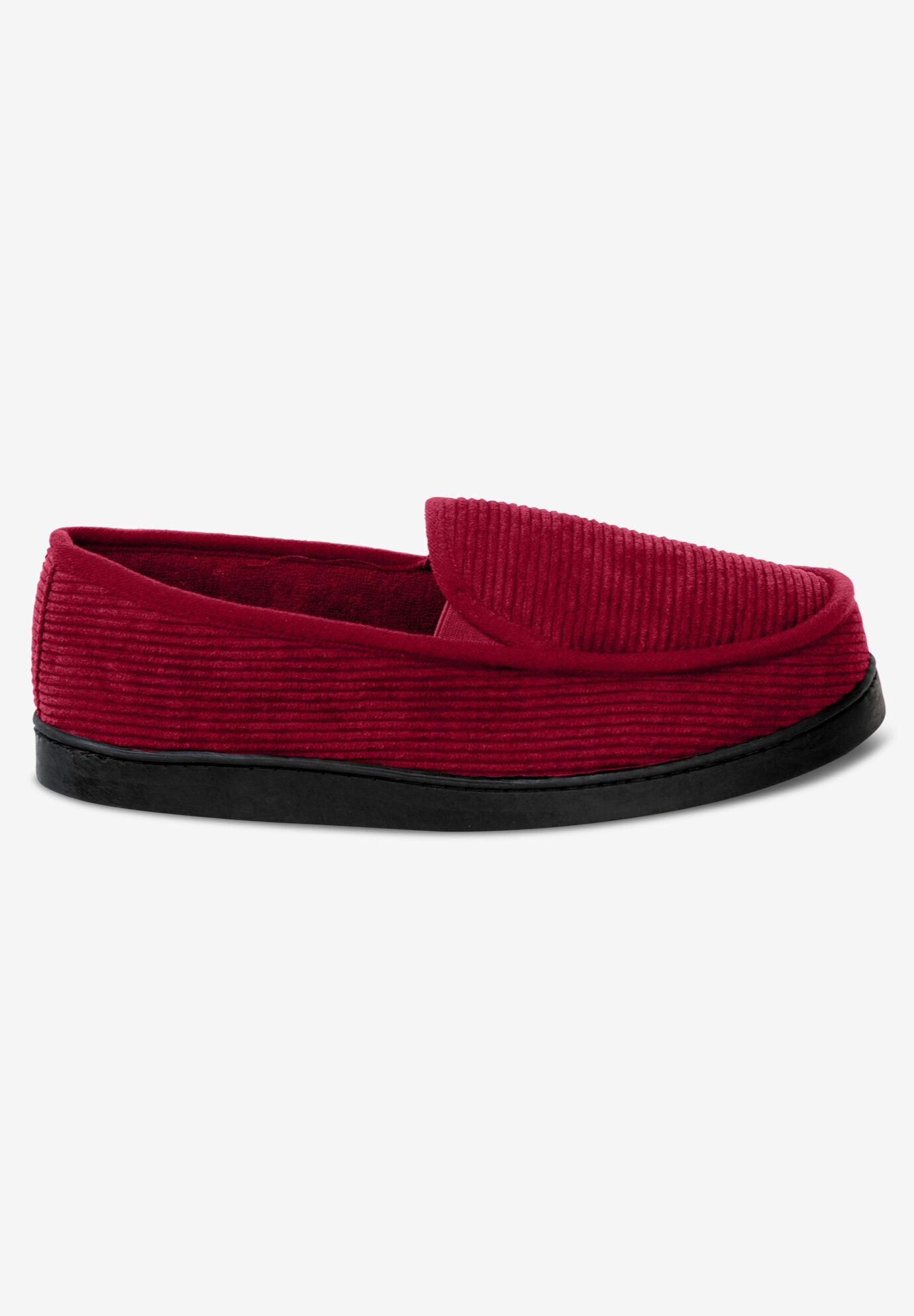 Cozy Cotton Corduroy Slippers for Men, Rich Burgundy | King Size