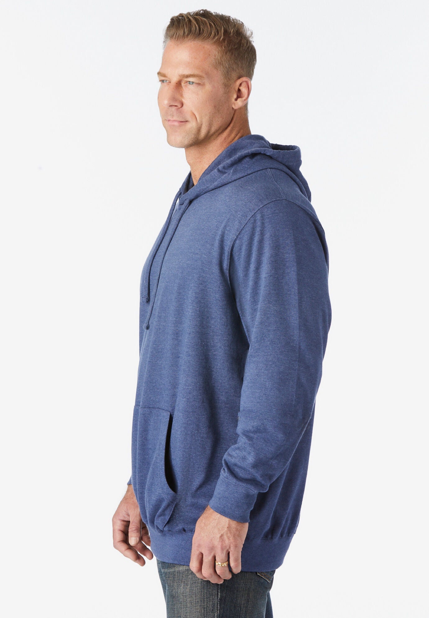 Ultra-Comfort Fleece Hoodie with Pocket, Black | King Size