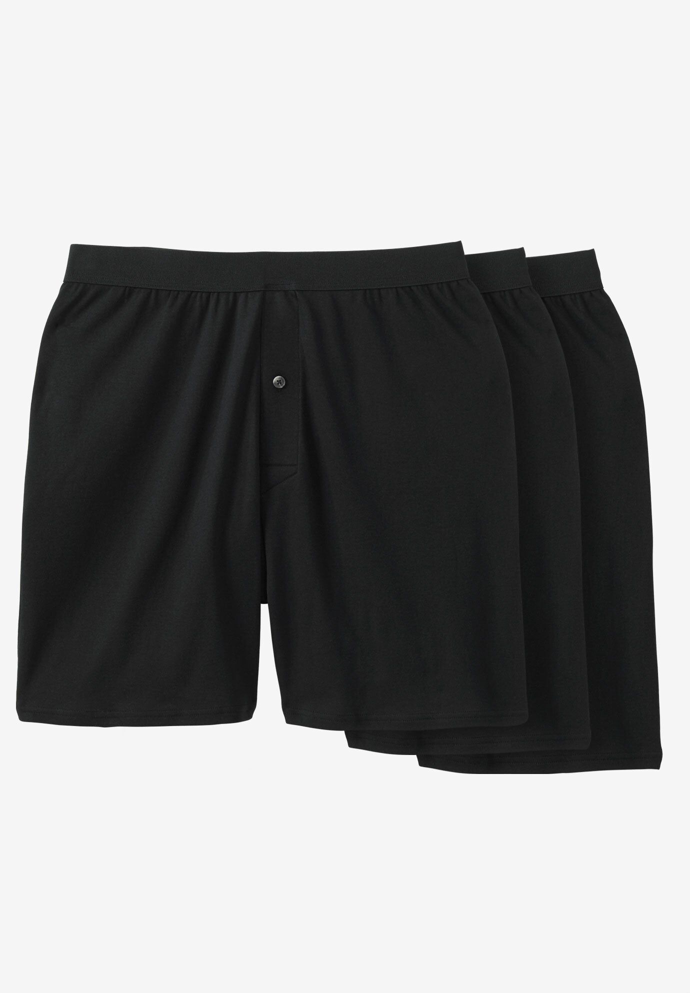 Cotton Boxers 3-Pack Relaxed Fit Boxers, Black | King Size