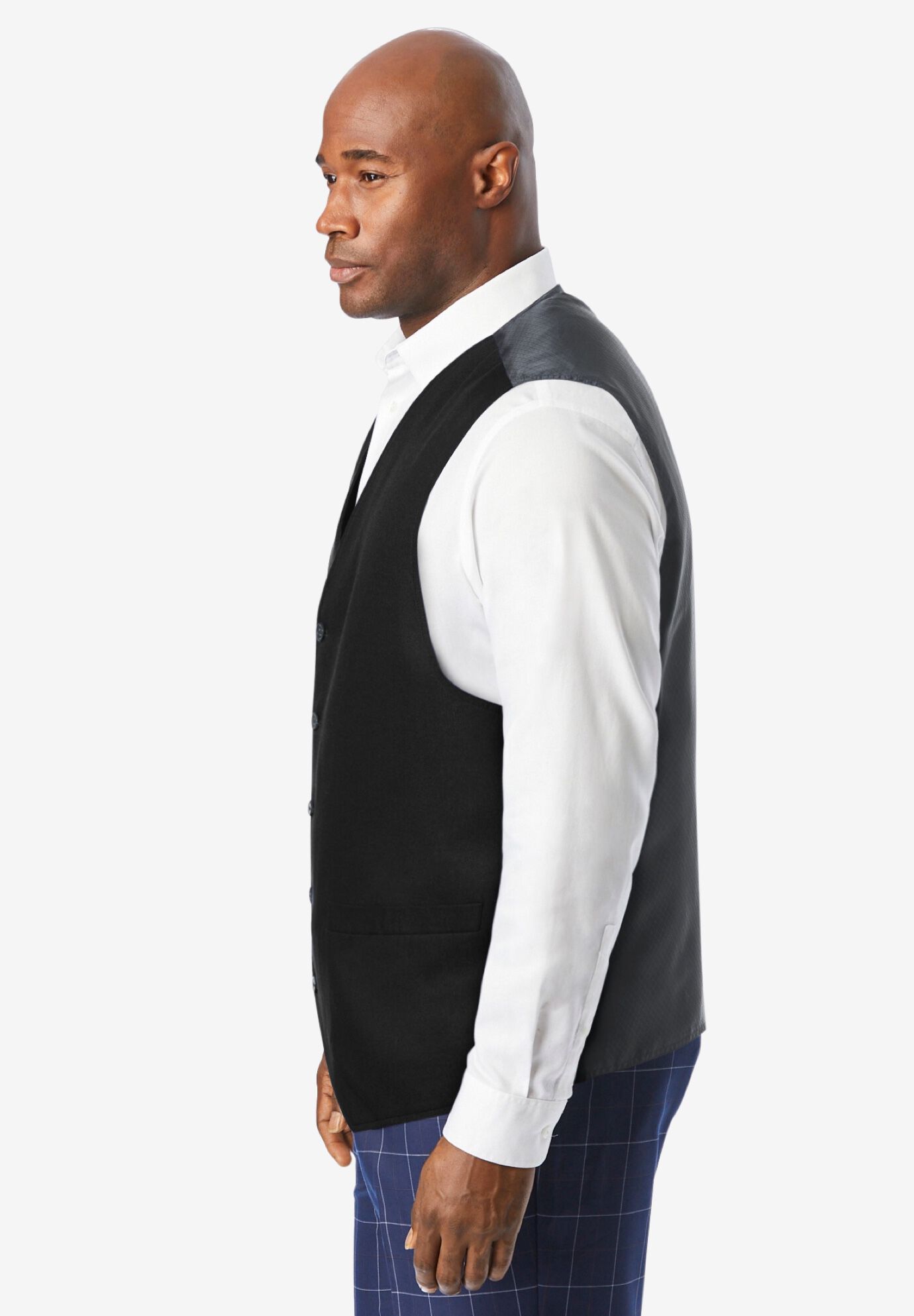 5-Button Suit Vest - Easy Movement® Style, Black | King Size