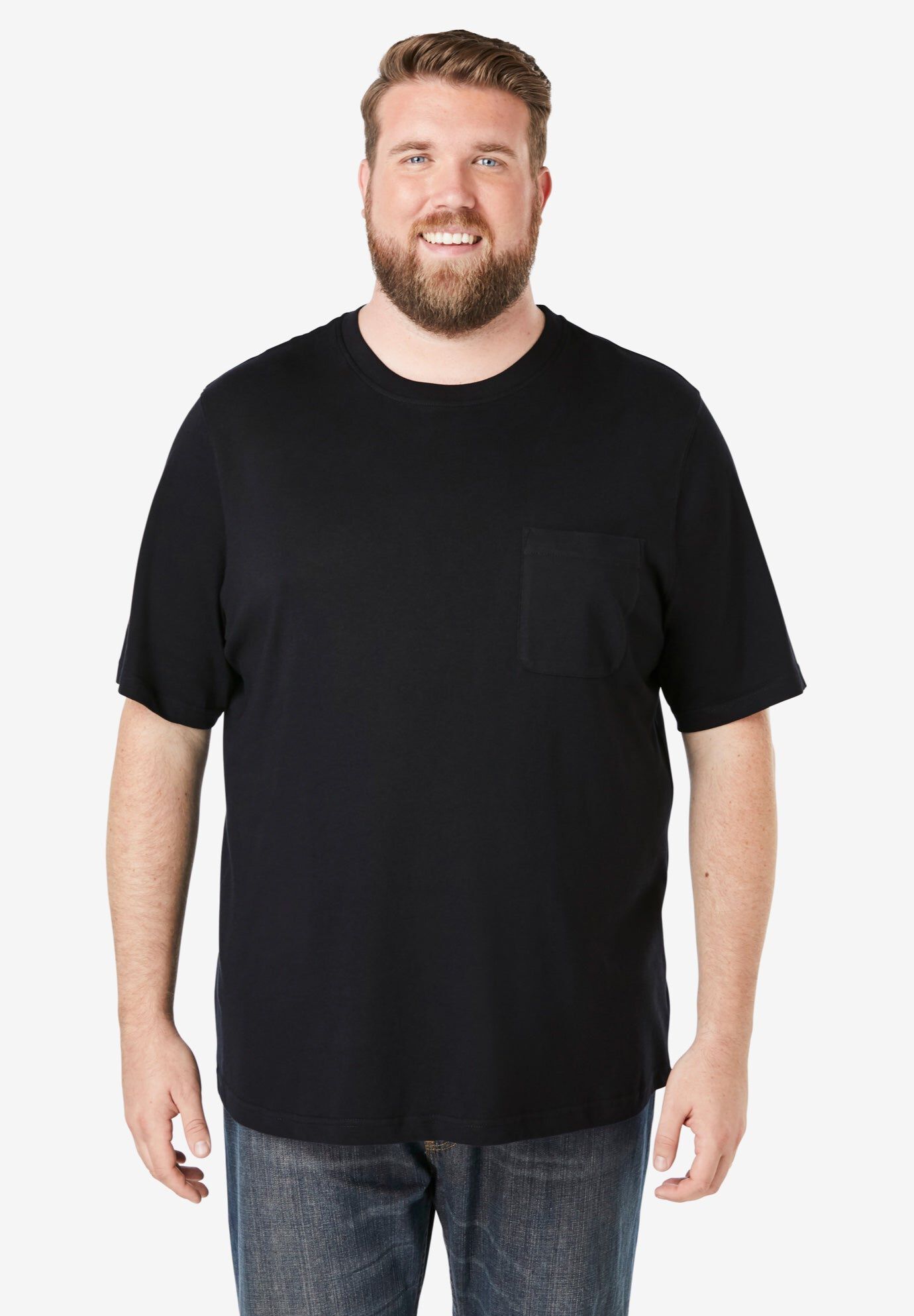 Shrink-Less Lightweight Crewneck Tee with Pocket, Purple Marble | King Size