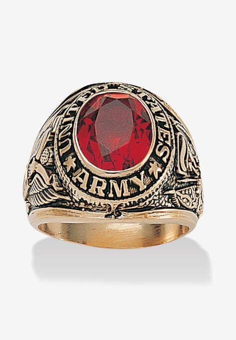 Gold-Plated Ruby United States Army Ring | King Size