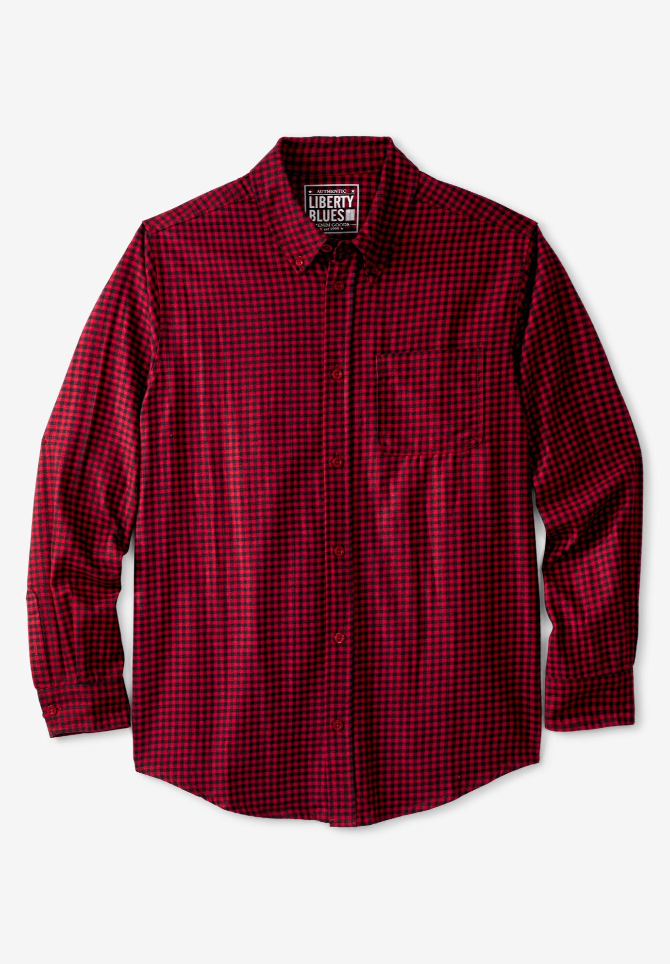 Holiday Plaid Flannel Shirt - Relaxed Fit, Soft Cotton, Red Check ...