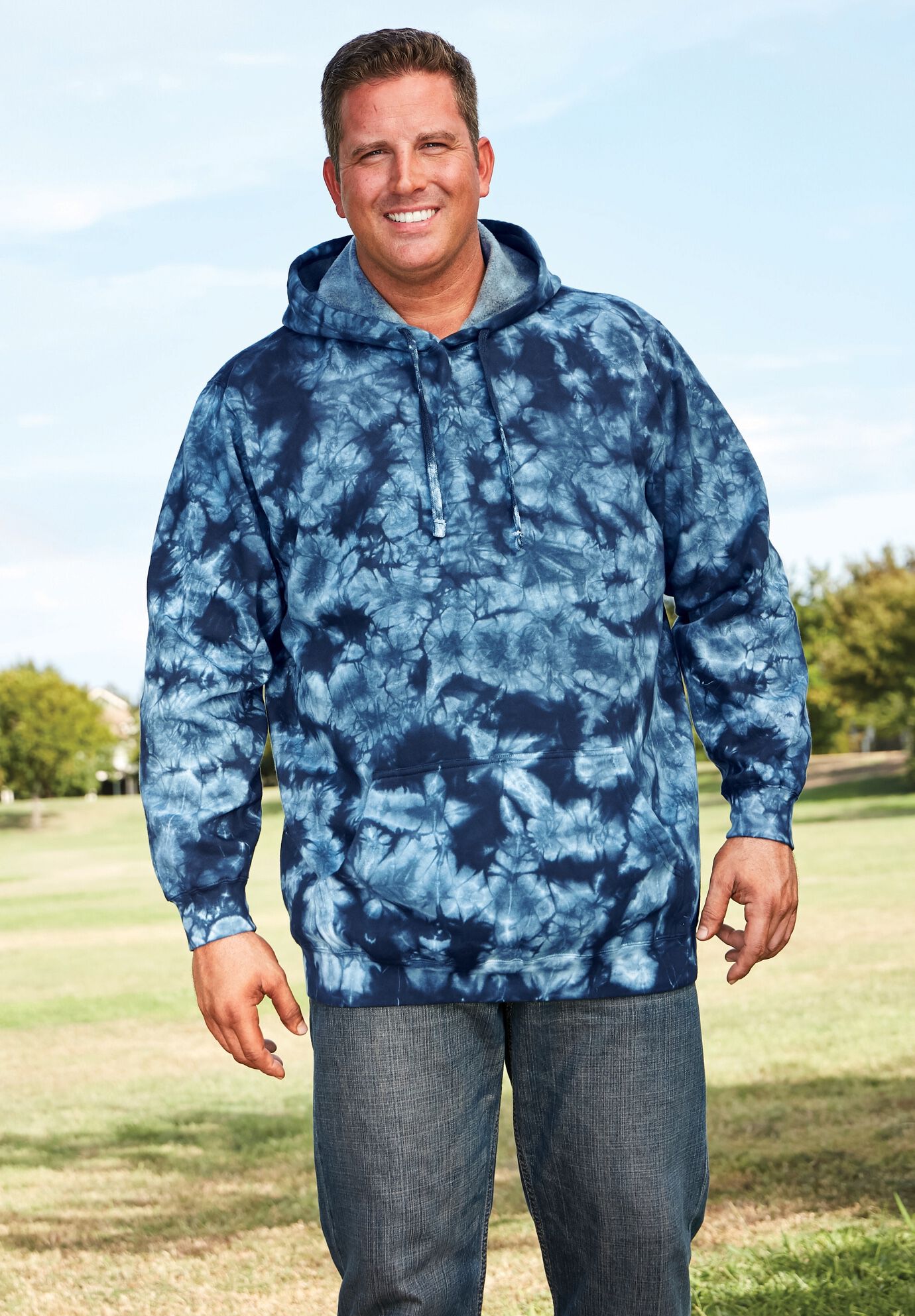 Big & Tall Fleece Pullover Hoodie, Black | King Size