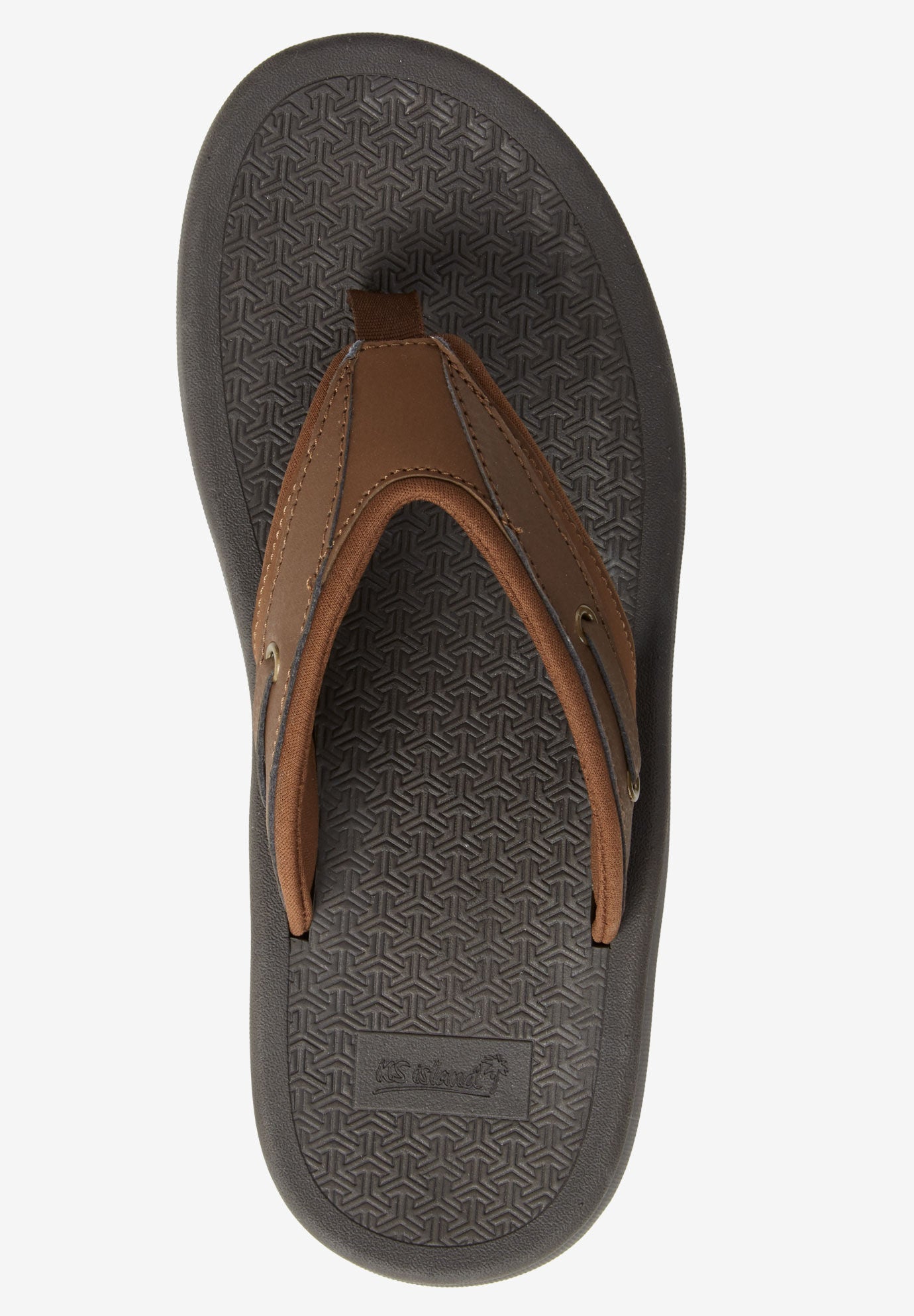 Men's Extra Wide Island Flip Flops, Brown | King Size