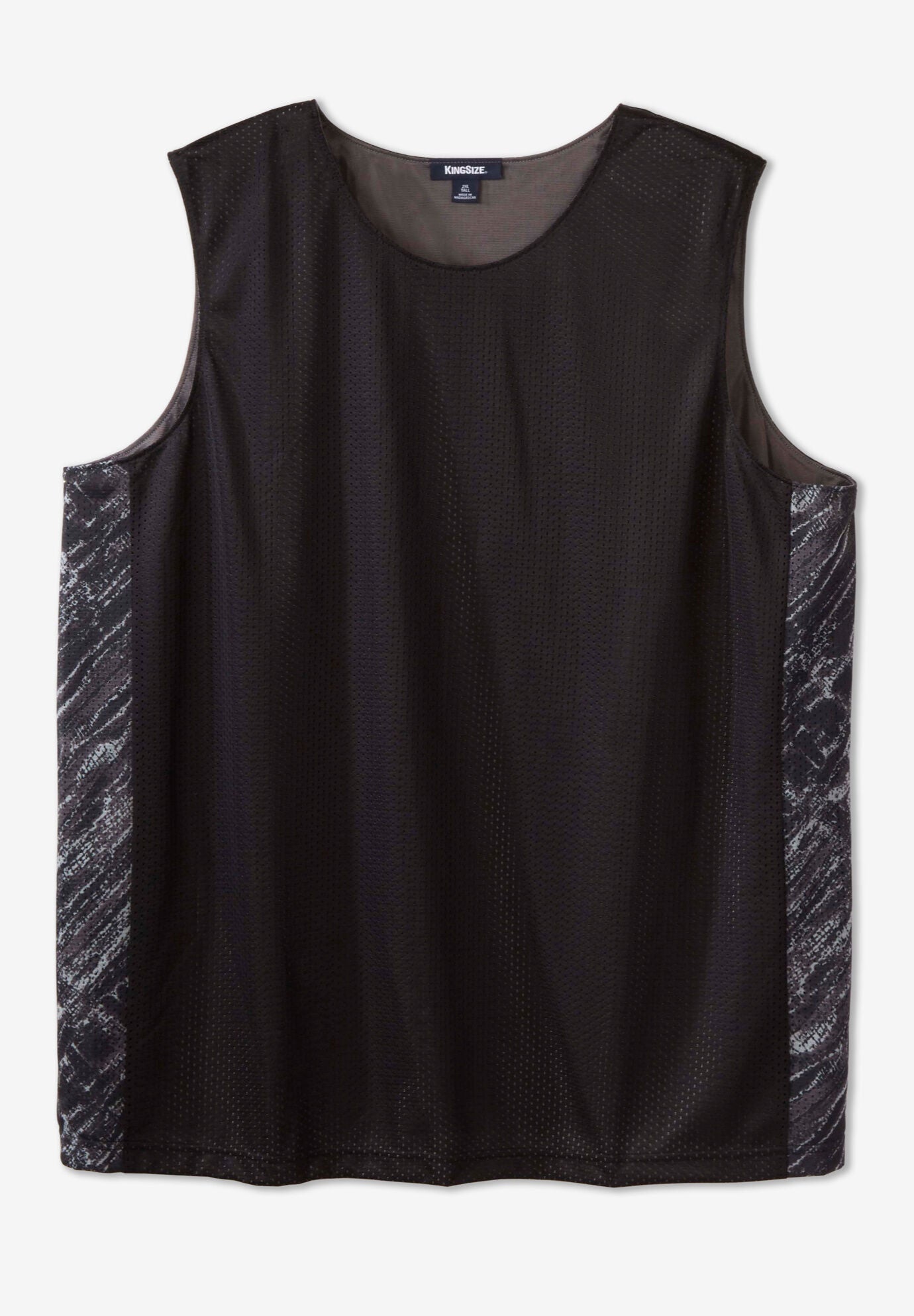 Lightweight Breathable Mesh Muscle Tee, Midnight Navy Red | King Size
