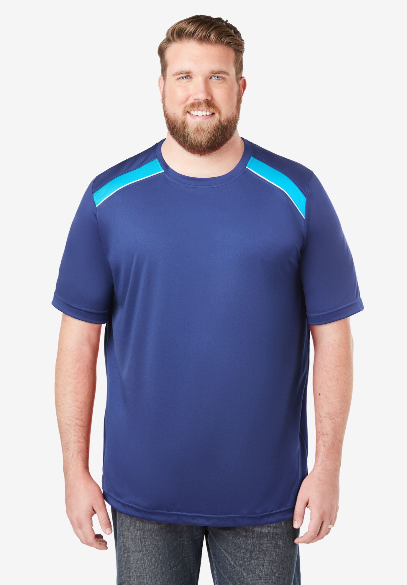Wicking Power Tee for Active Exercises, Midnight Navy Electric ...