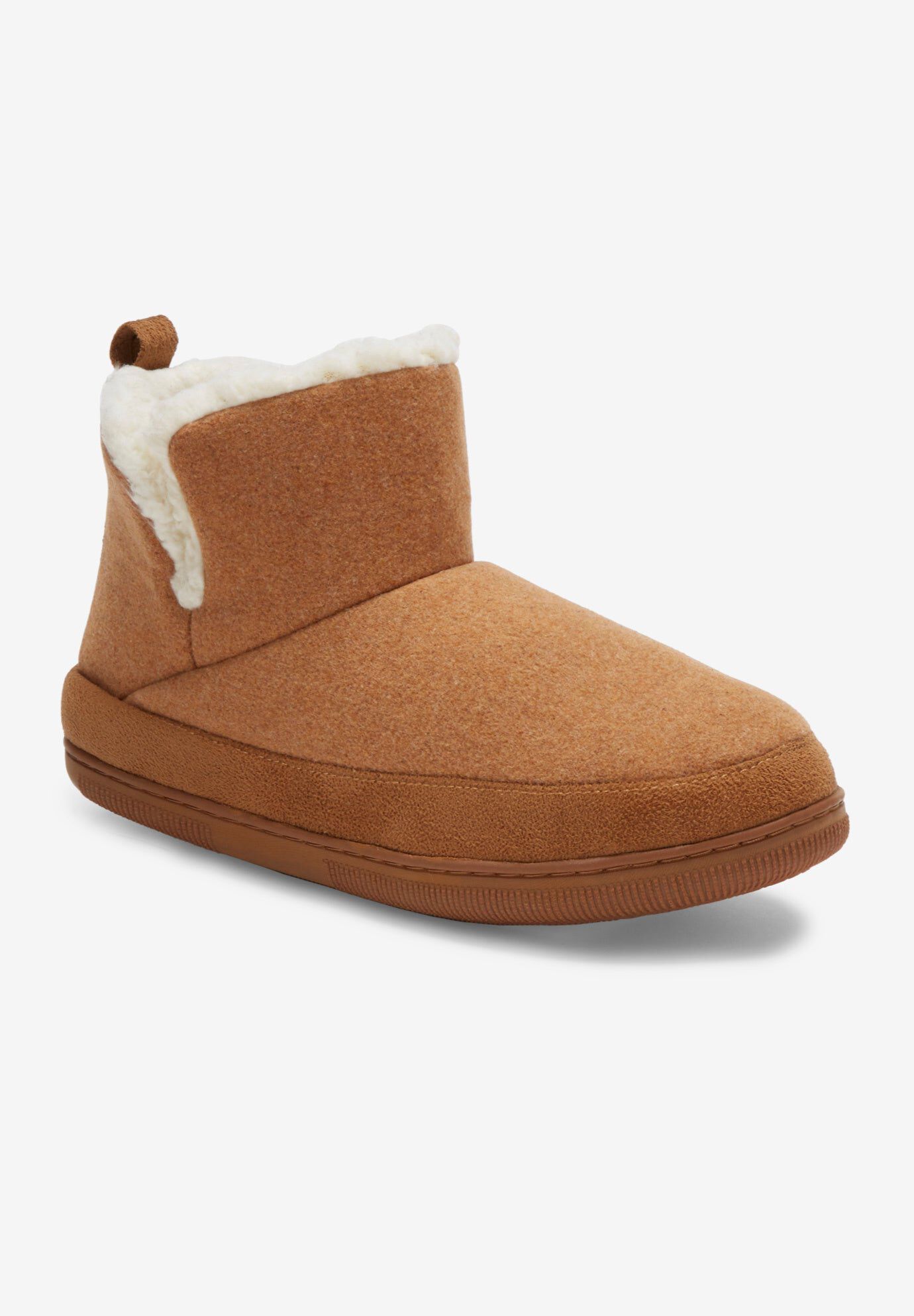 Sherpa Lined Men's Slipper Boot - Wide Width, Black | King Size