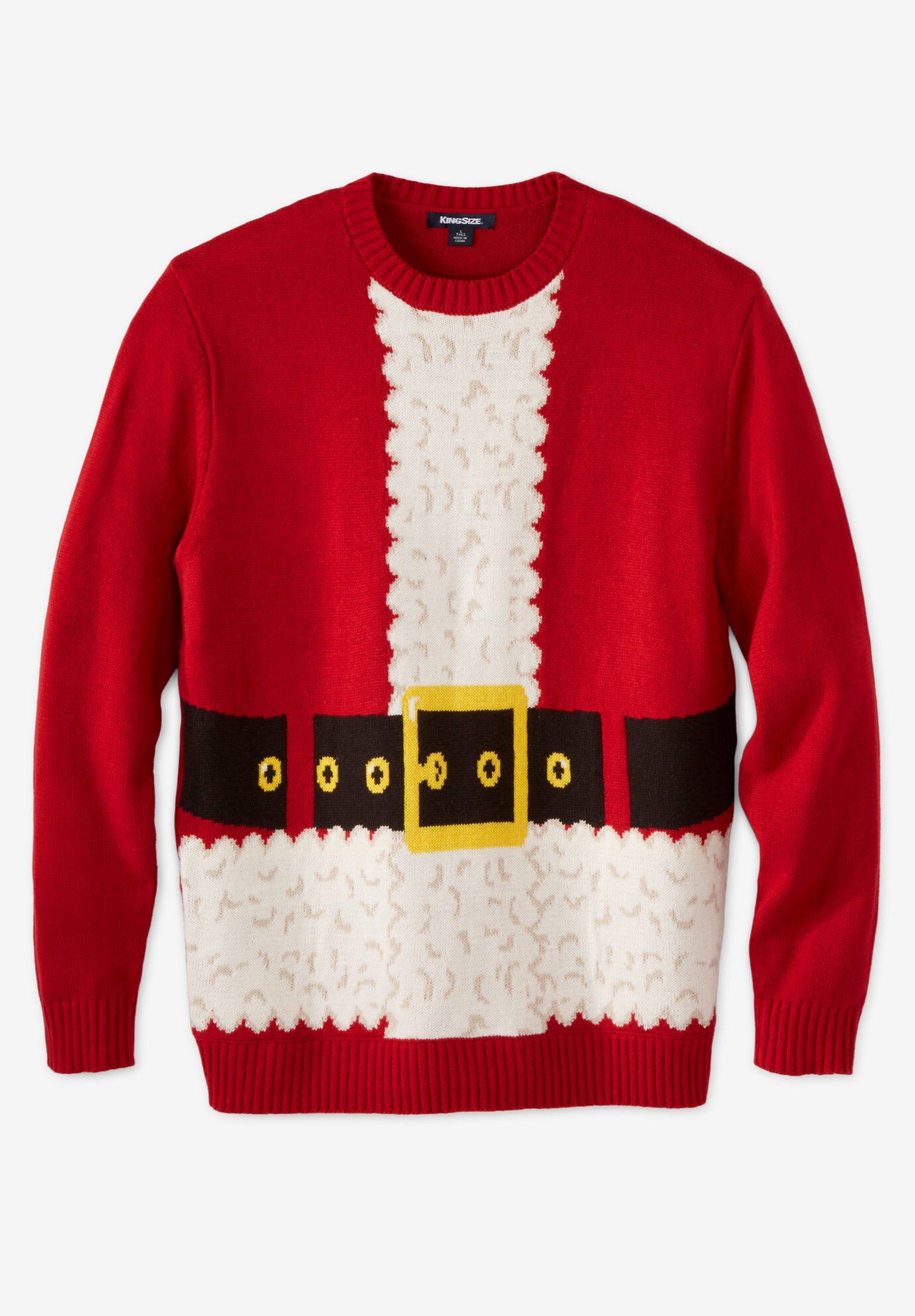 Holiday Crewneck Sweater - Festive Patterns, Santa Suit | King Size