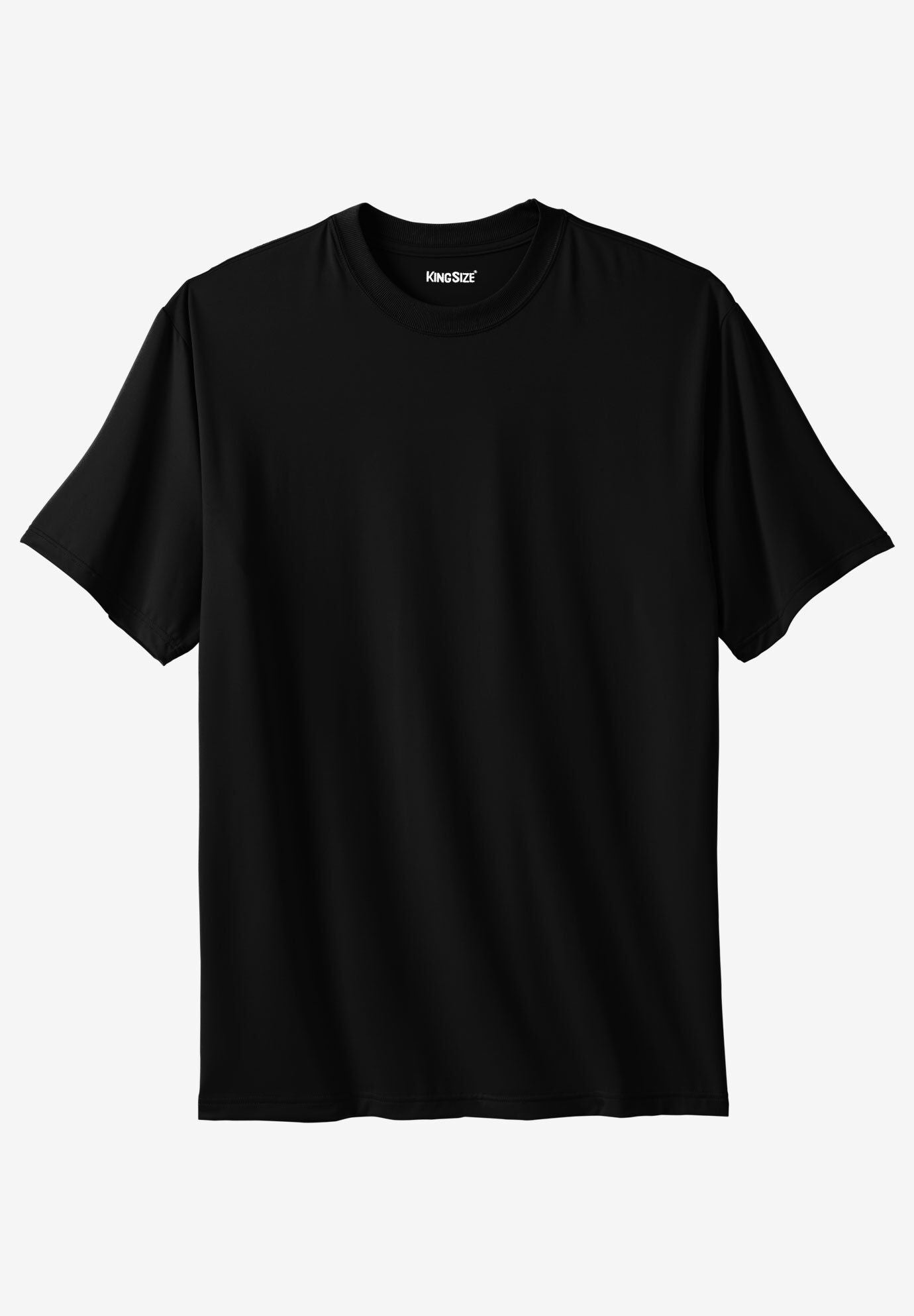 Breathable Performance Flex Crewneck Tee, Black | King Size