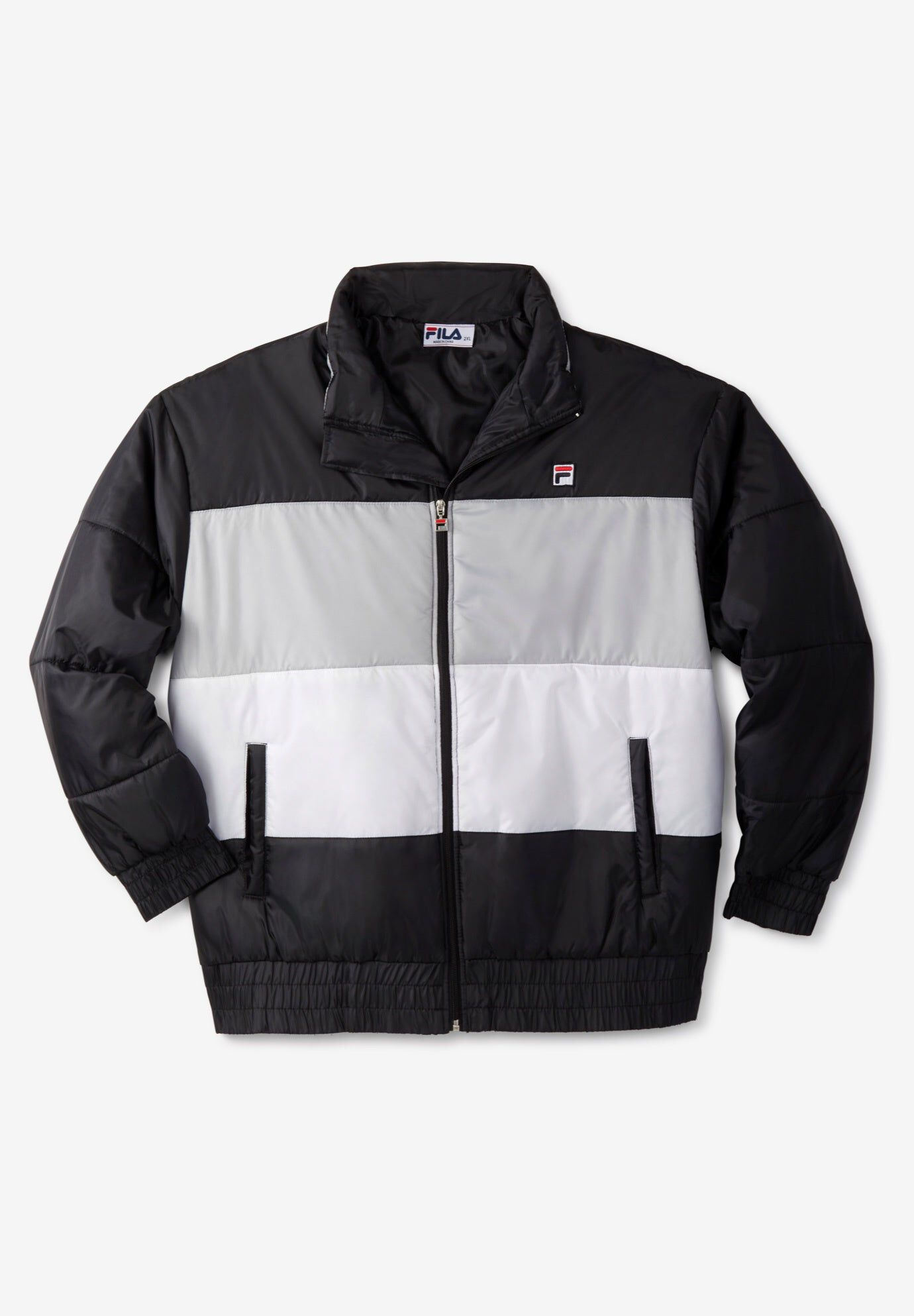 Warm Fila® Puffer Jacket with Tri-Colorblock, 4424667 | King Size