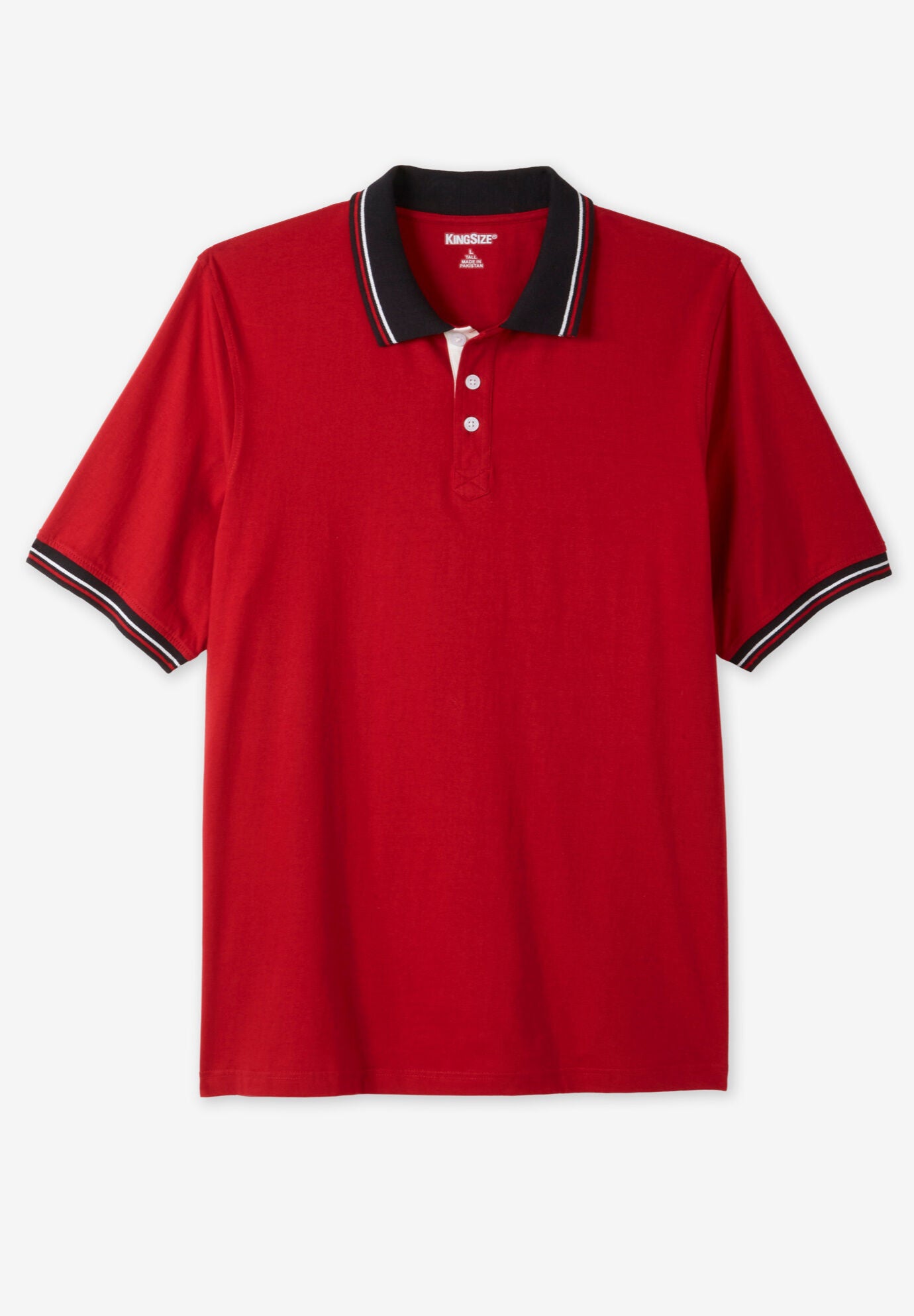 Double Tipped Polo with Twill Lined Placket, Navy | King Size