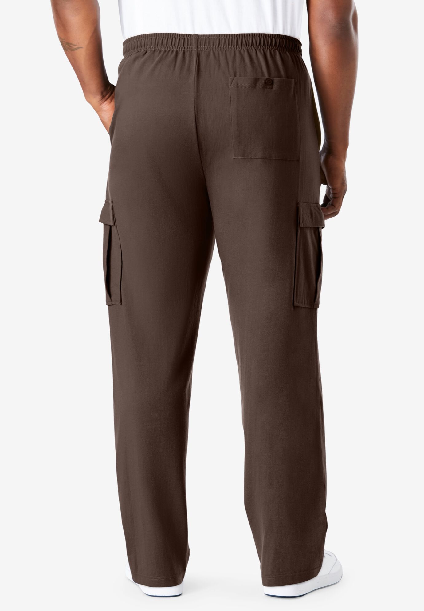 Lightweight Jersey Relaxed Cargo Sweatpants, Black | King Size