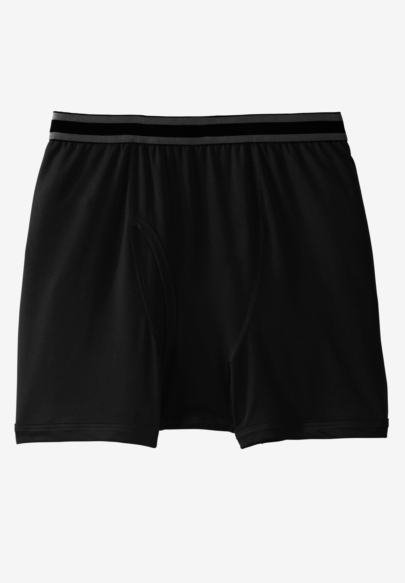 Moisture-Wicking Flex Boxer Briefs, Black | King Size