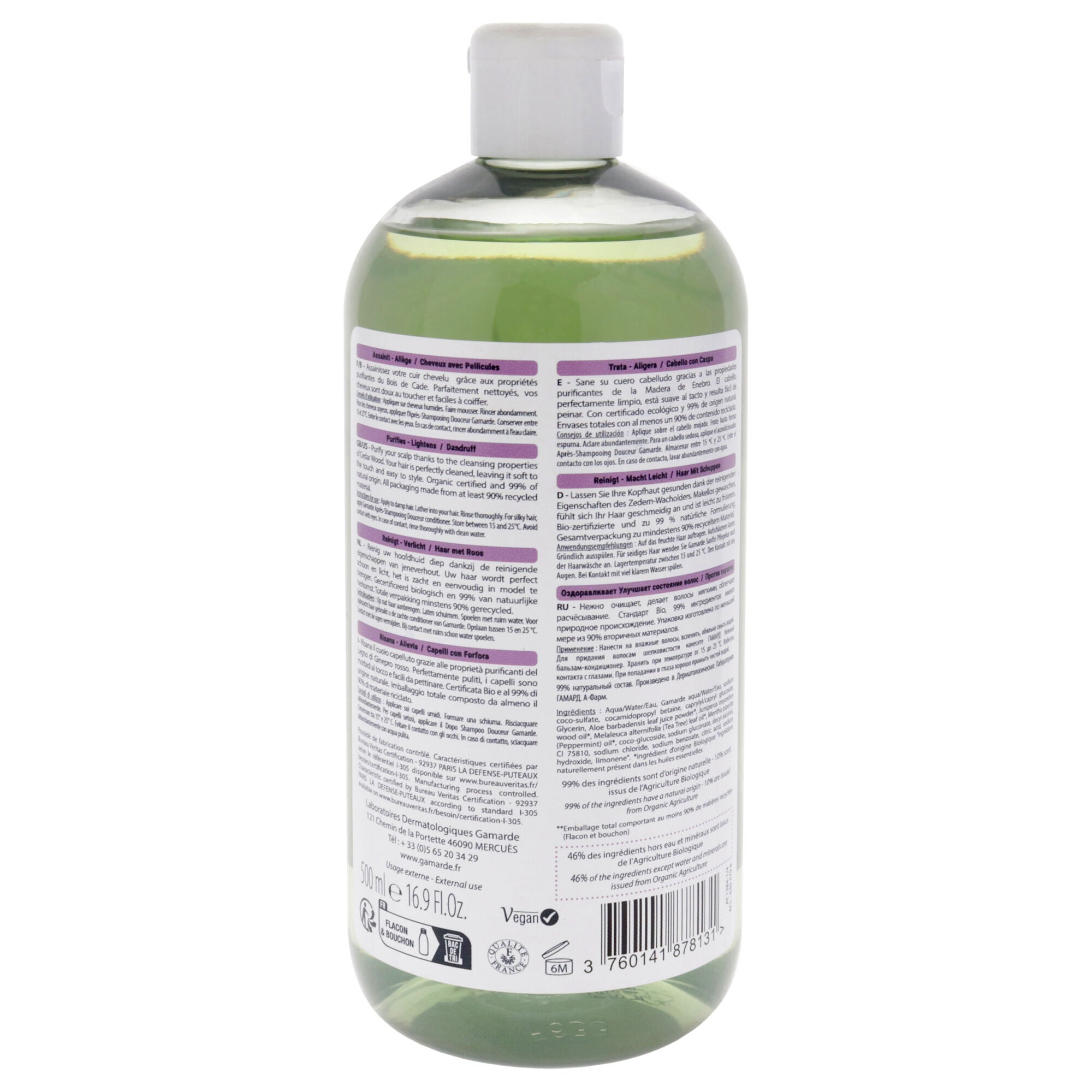 Cade Wood Purifying Shampoo - Dandruff by Gamarde for Unisex - 16.9 oz ...