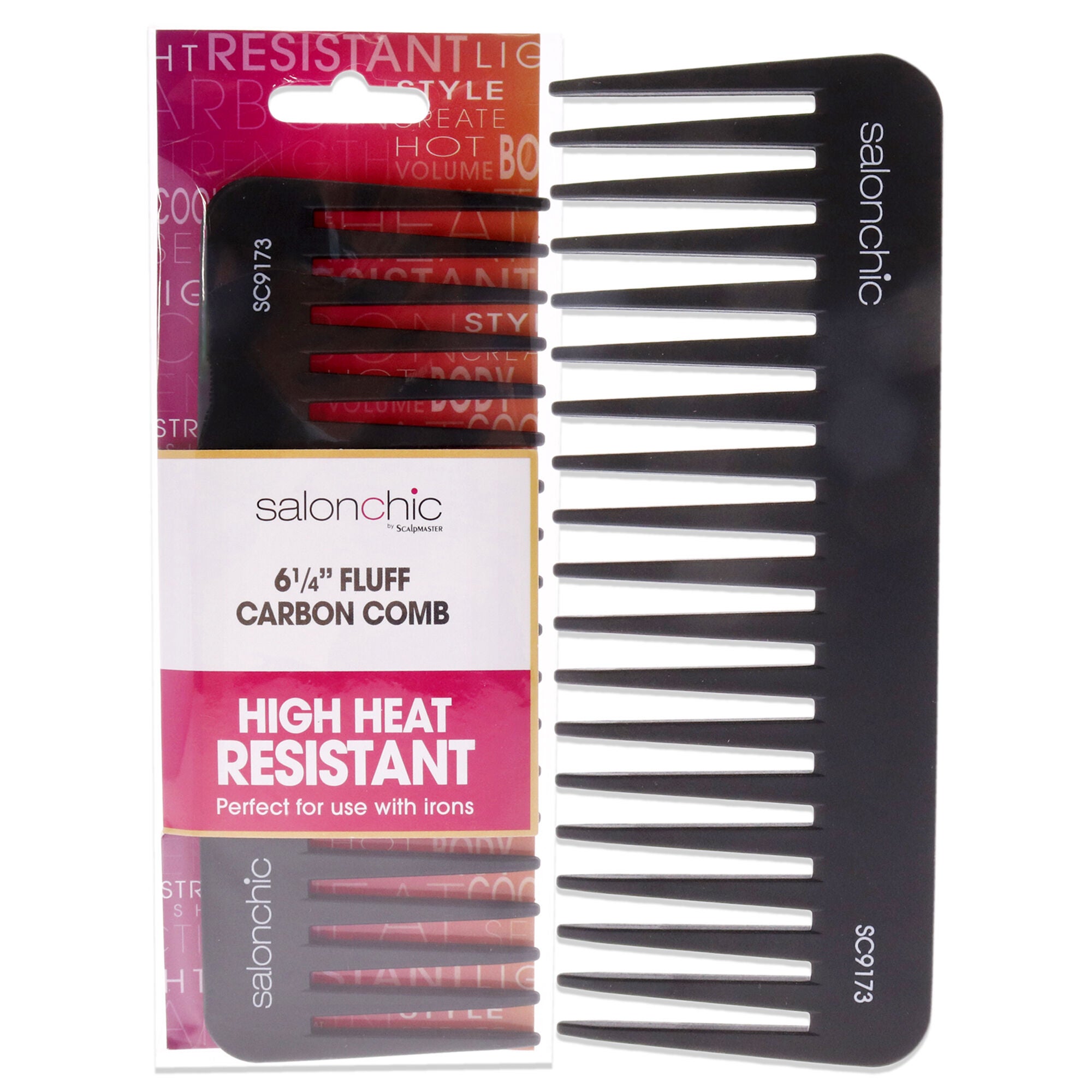 Fluff Carbon Comb High Heat Resistant 6.25 by SalonChic for Unisex - 1 ...