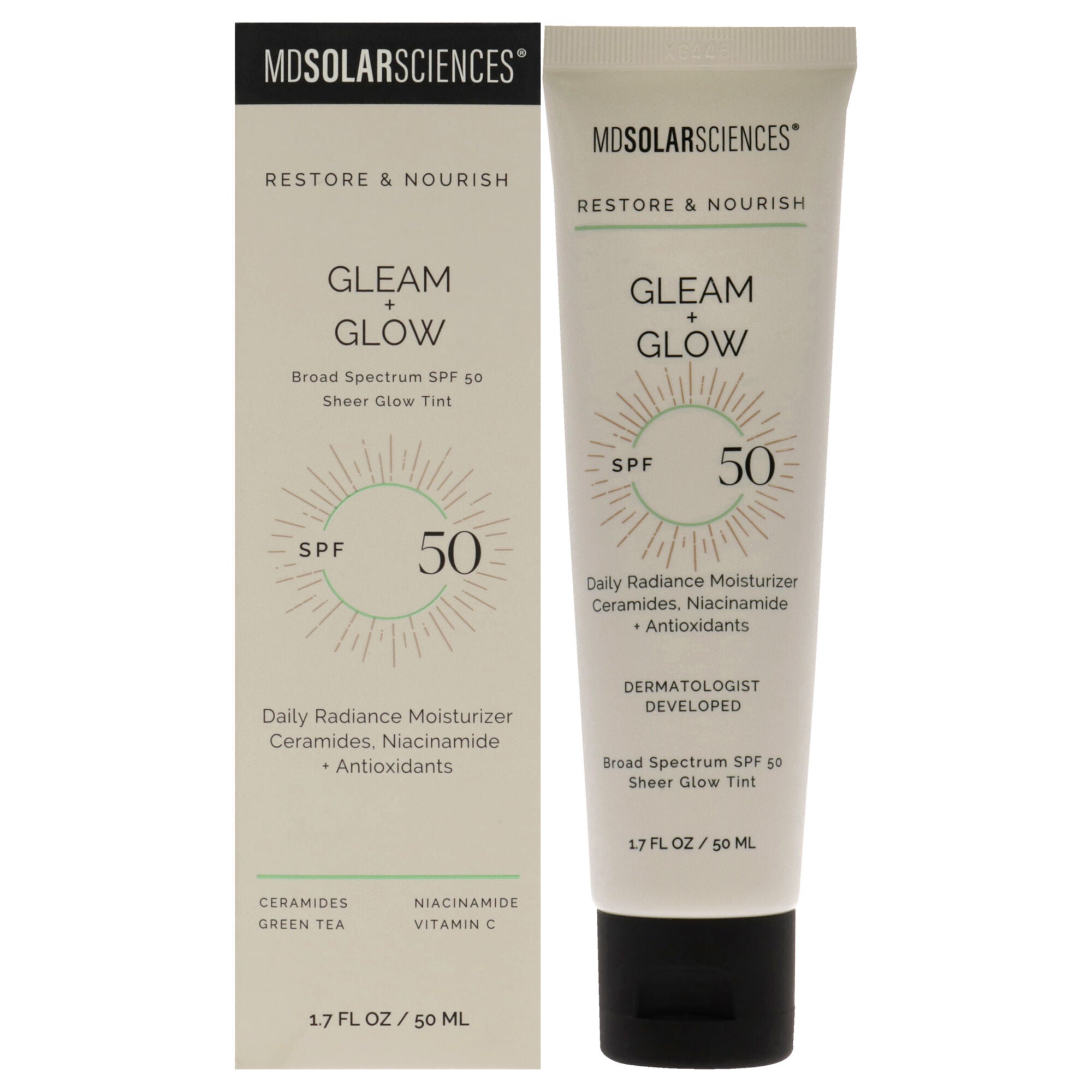 Gleam Plus Glow SPF 50 by MDSolarSciences for Women - 1.7 oz ...