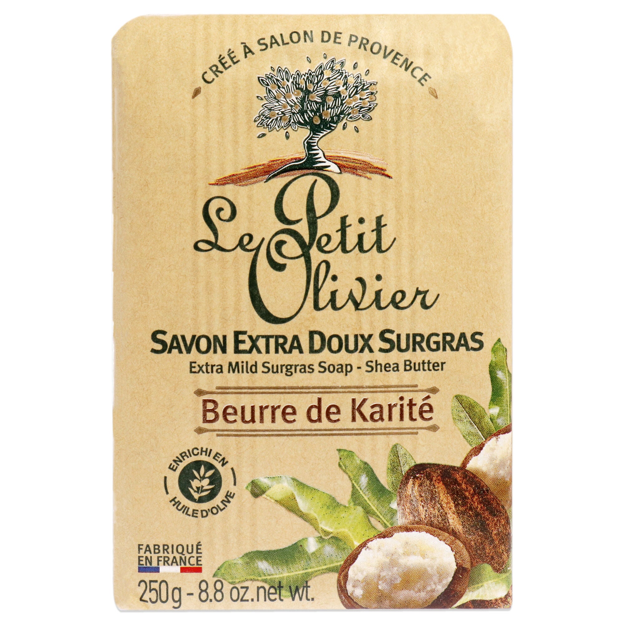 Extra Mild Surgras Soap - Shea Butter by Le Petit Olivier for Men - 8.8 ...