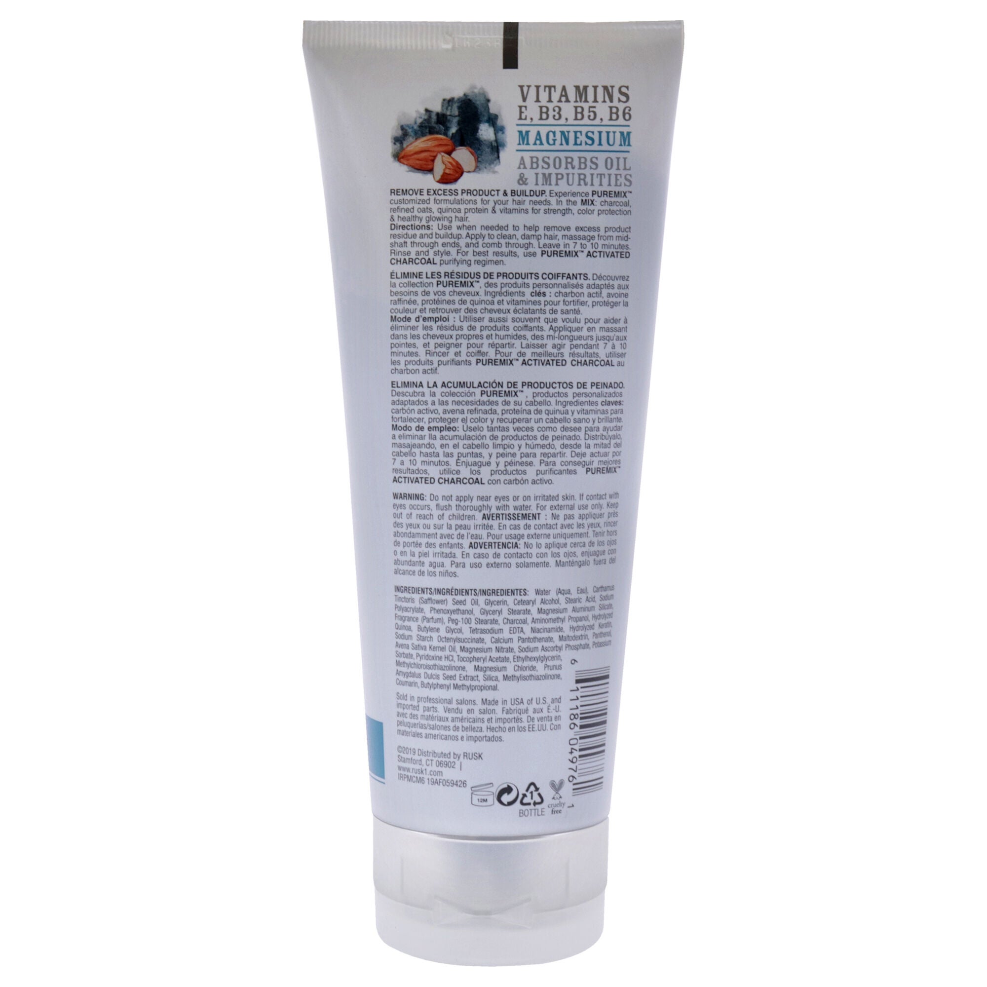 Puremix Activated Charcoal Purifying Mask by Rusk for Unisex - 6 oz ...