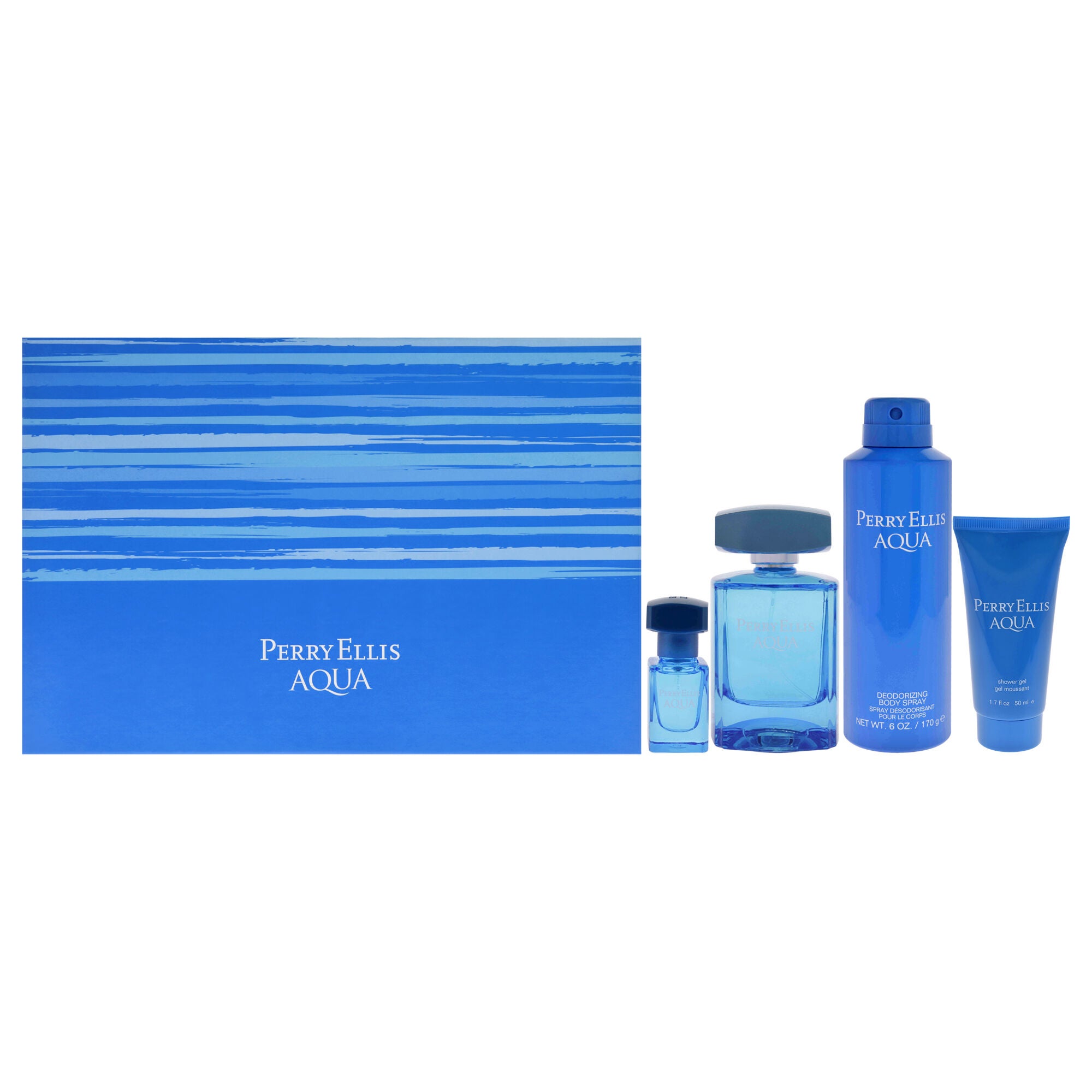 Perry Ellis Aqua by Perry Ellis for Men - 4 Pc Gift Set 3.4oz EDT Spray ...