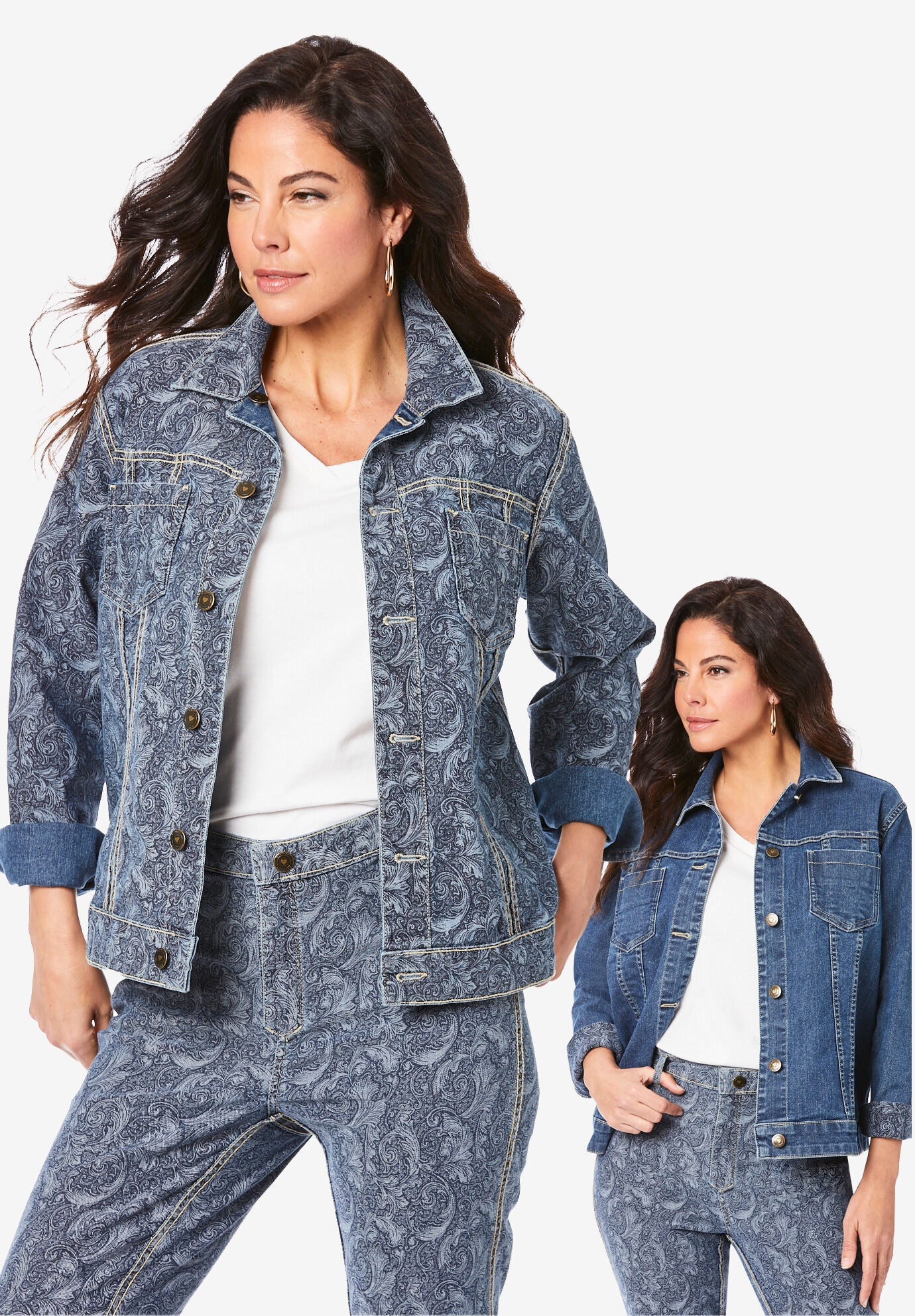 Reversible Stretch Denim Jacket | King Size