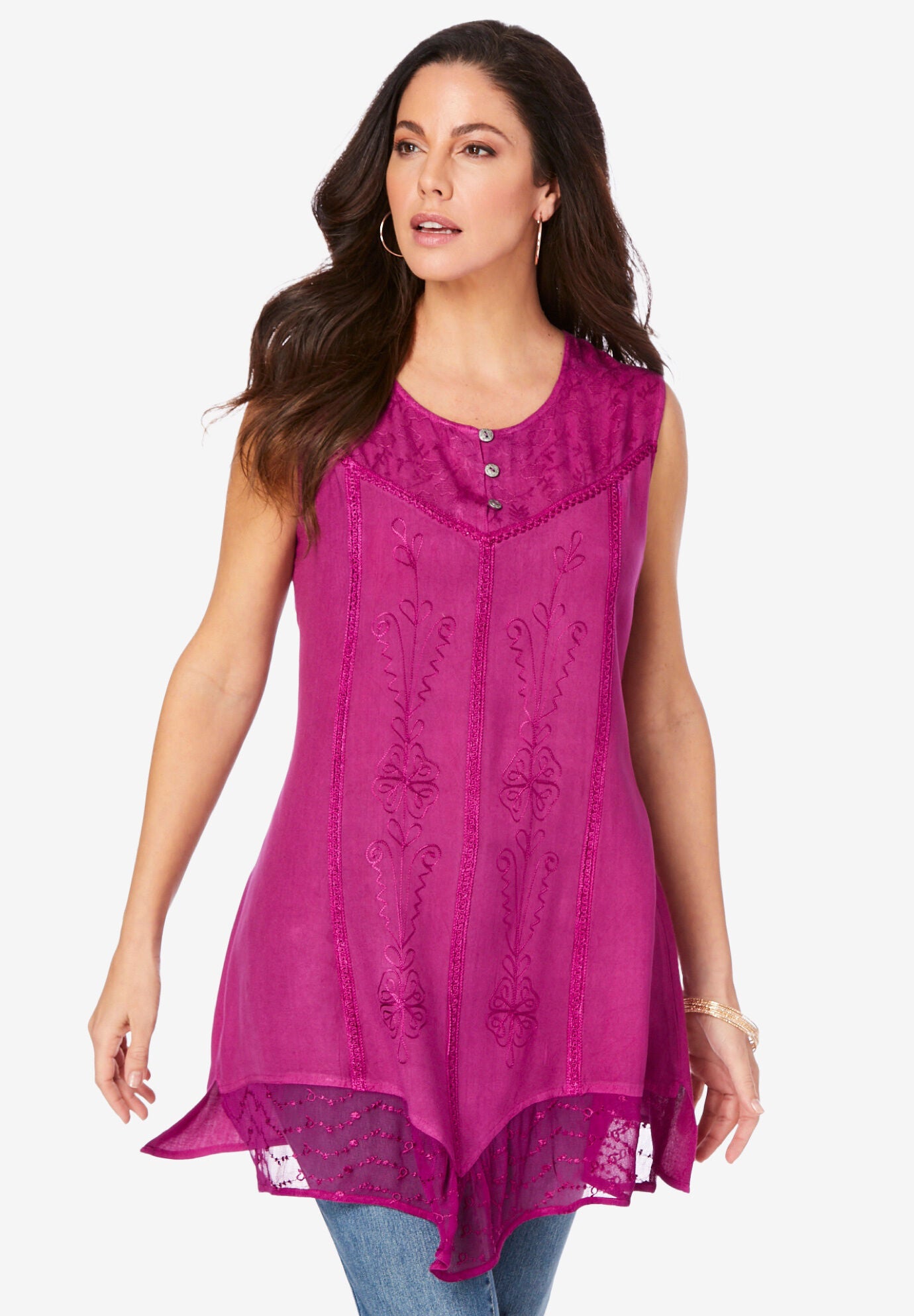 Embroidered Acid Wash Tank | King Size