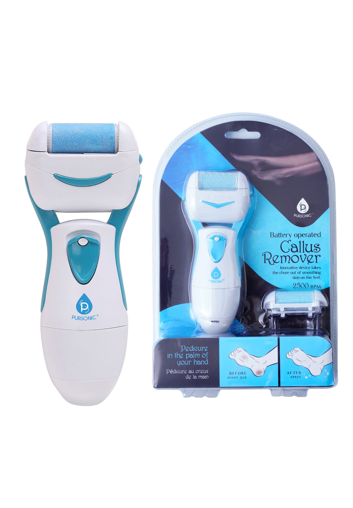 Electric Callus Remover for Smooth Feet, Blue | King Size