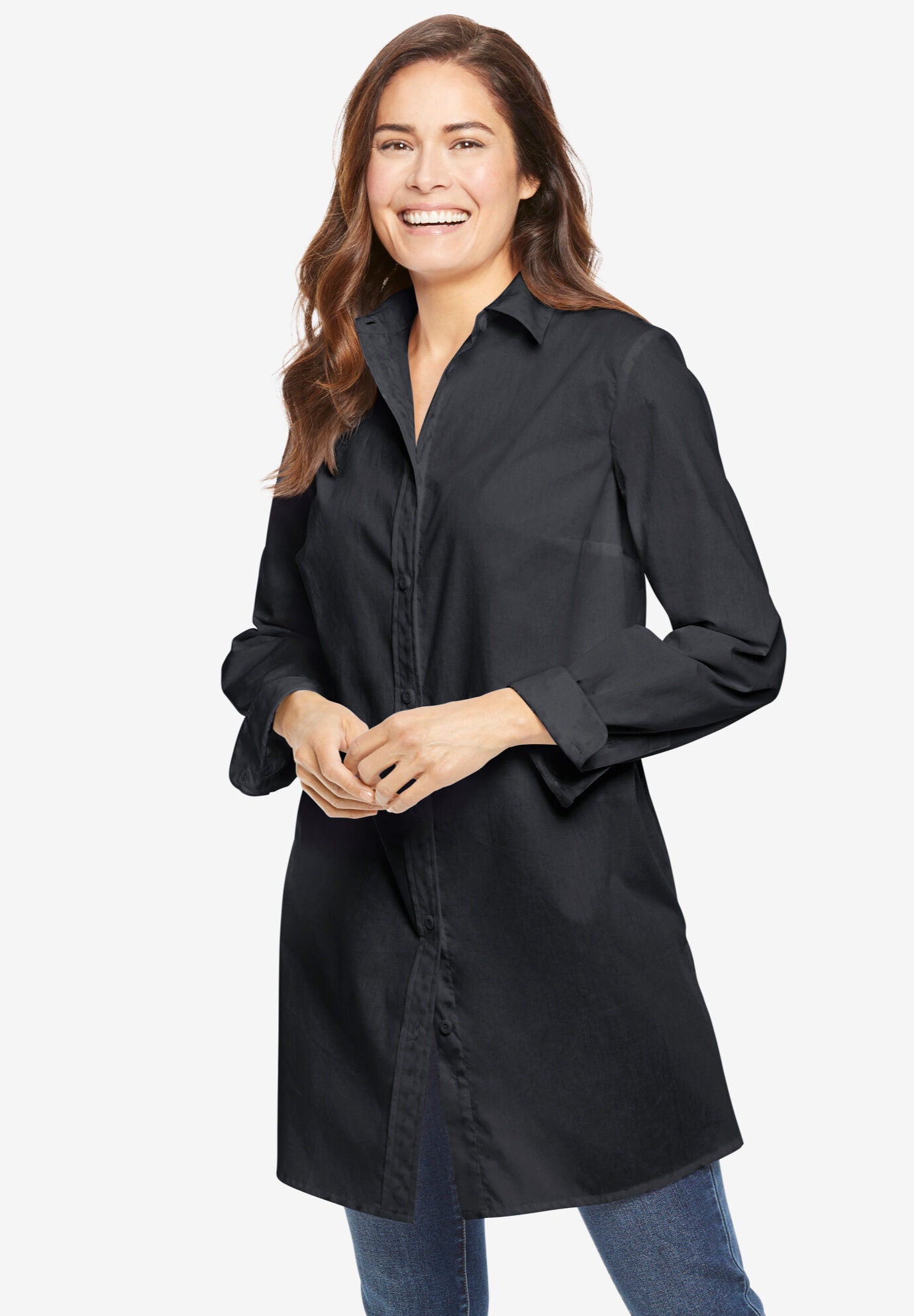 Perfect Long-Sleeve A-line Tunic | King Size