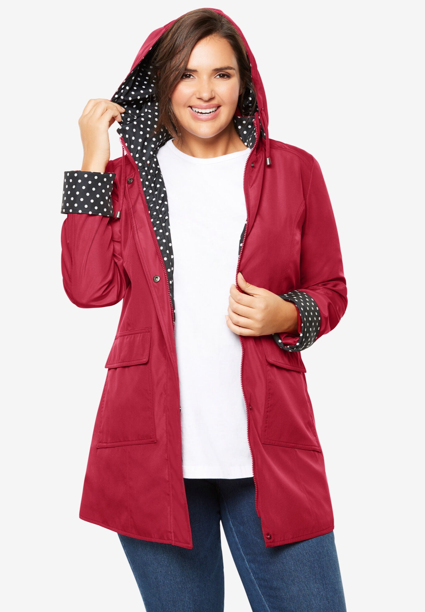 Dot Trim Raincoat | King Size