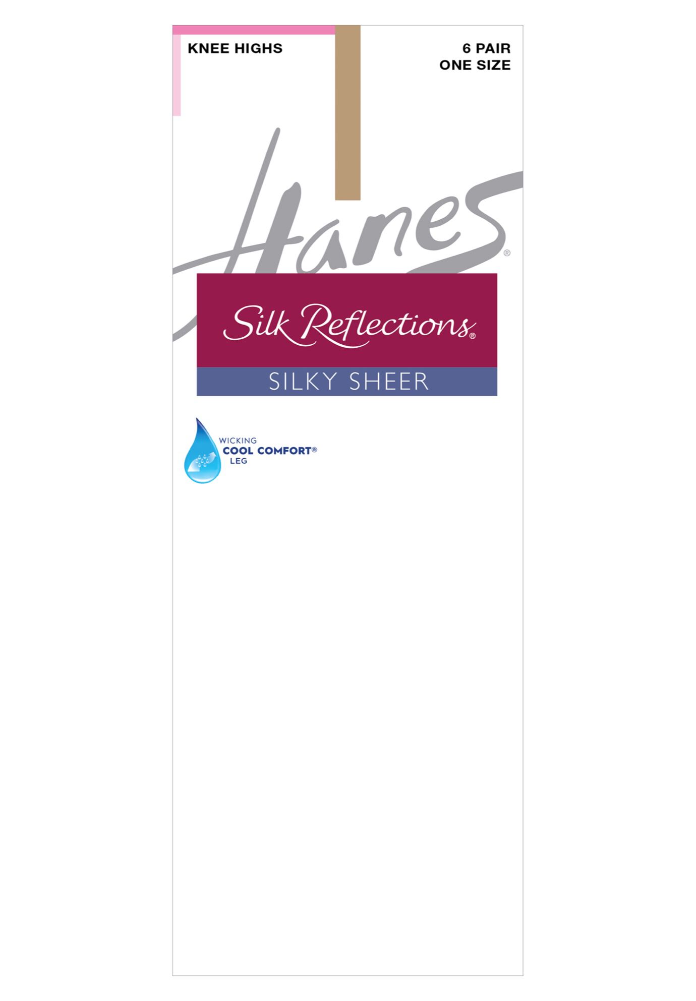 Silk Reflections Knee Highs Sheer Toe 6-Pack | King Size