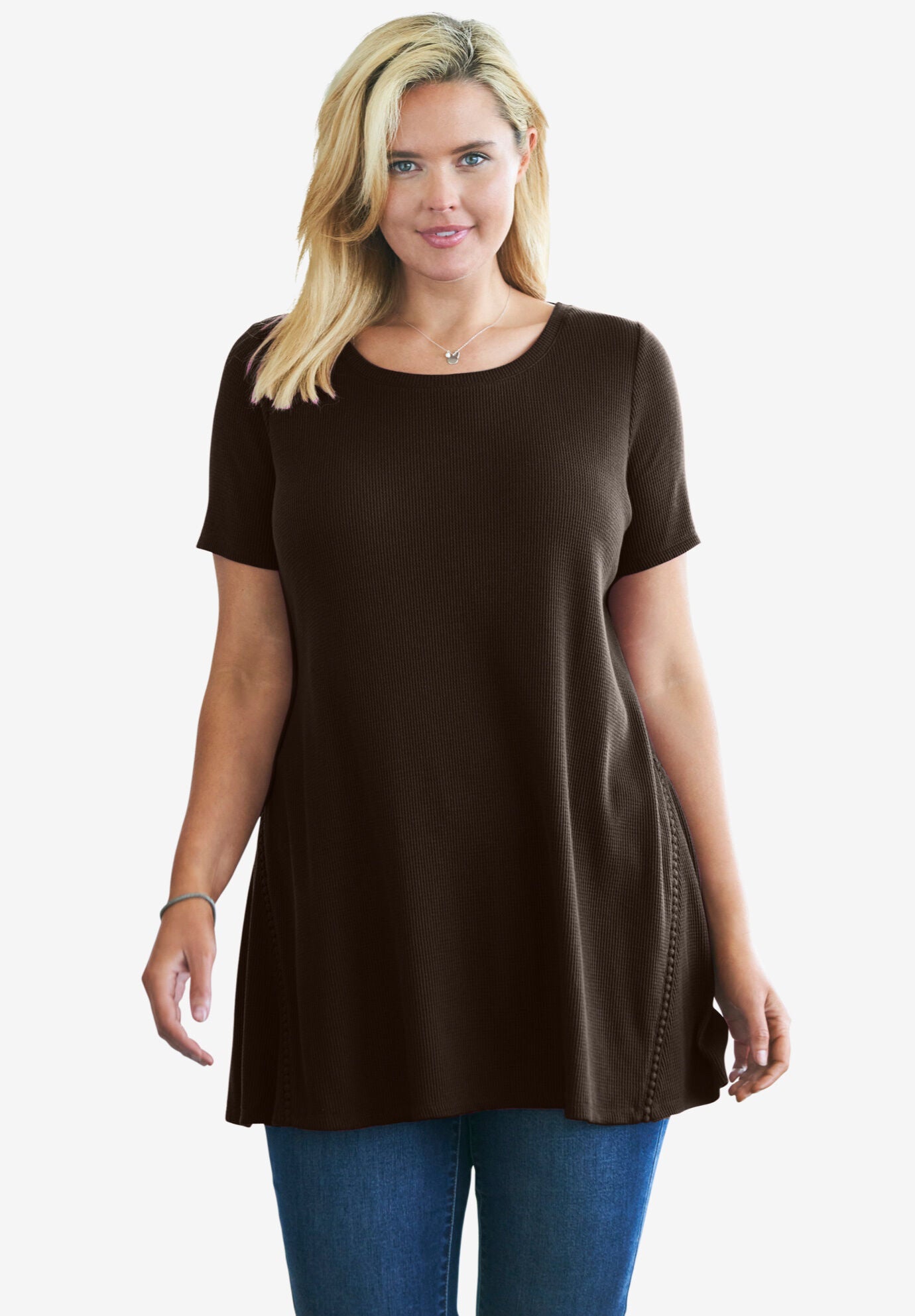 Washed Thermal Trapeze Tunic | King Size