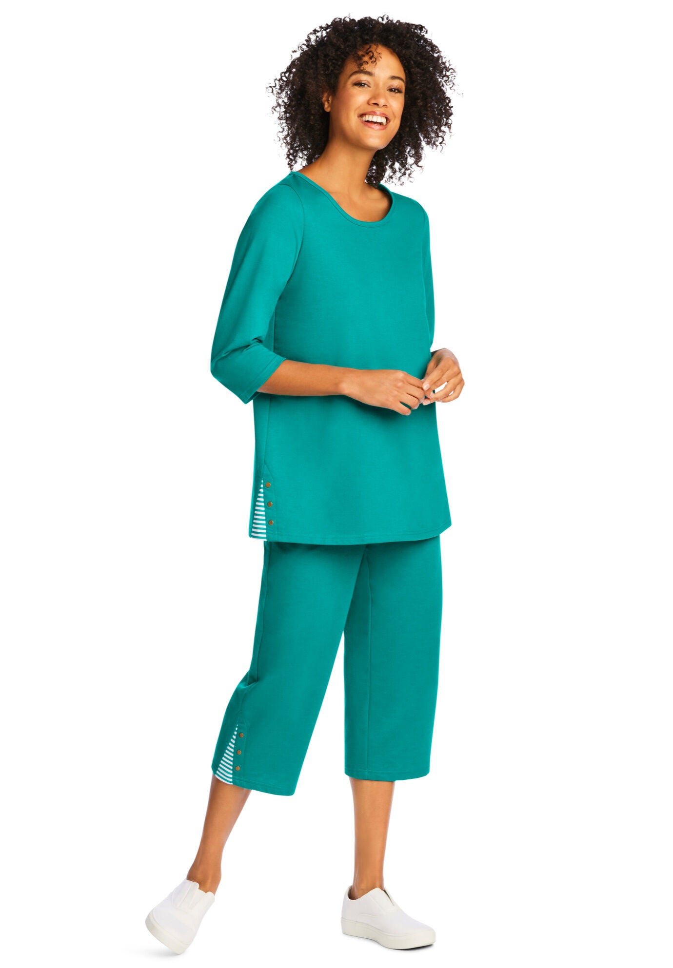 2-Piece Striped French Terry Set | King Size