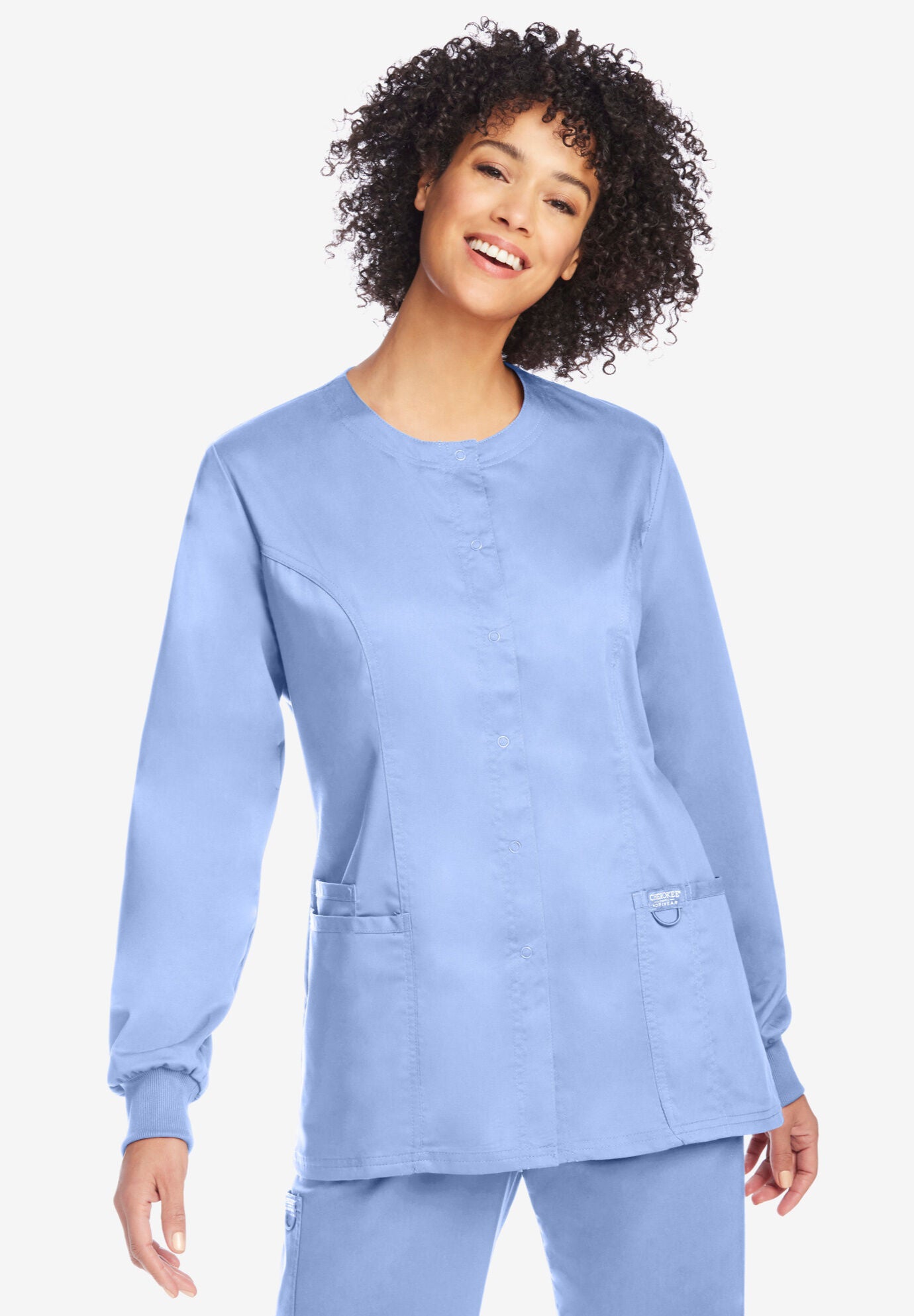 Modern Classic Snap Front Scrub Jacket | King Size