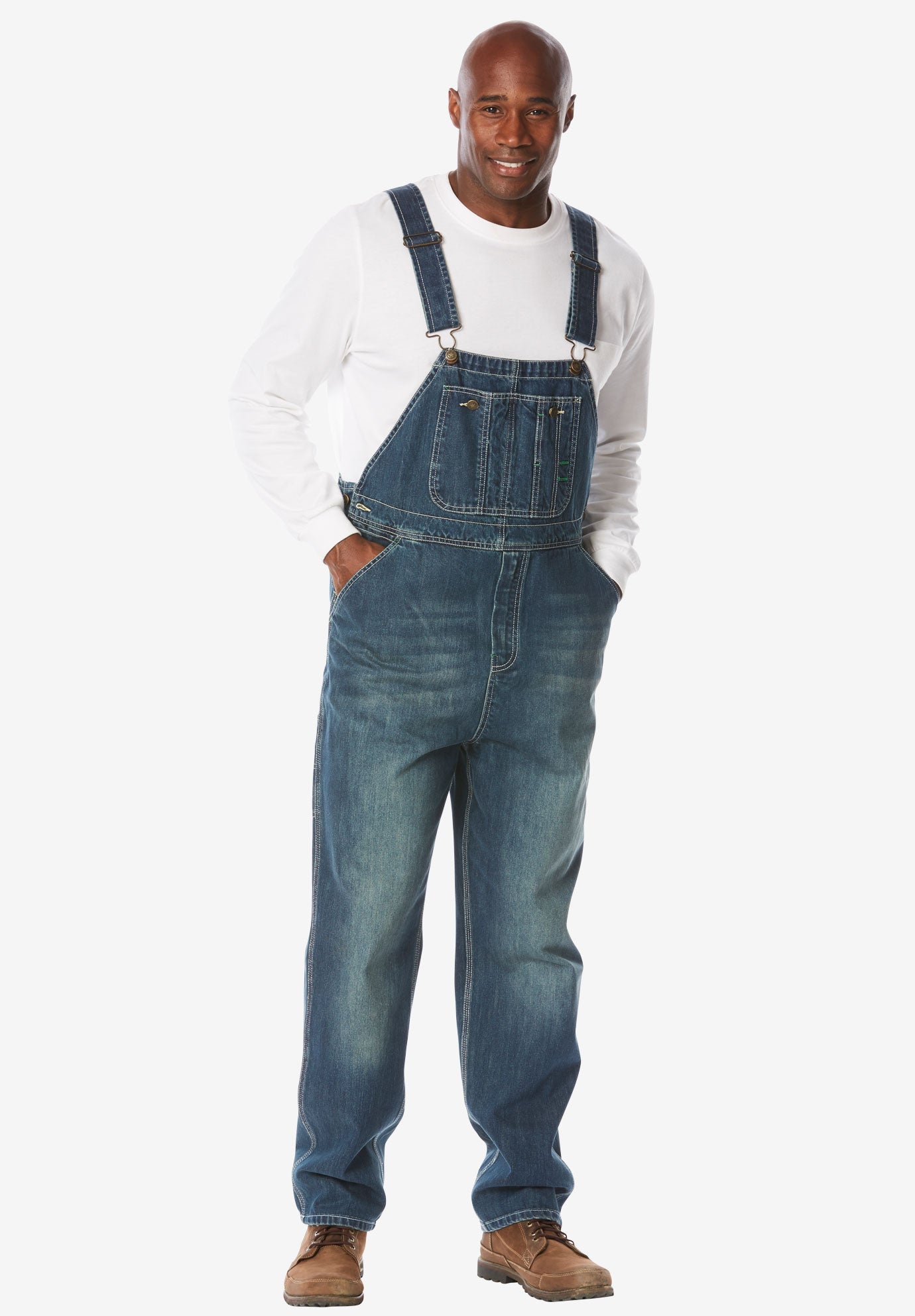 Boulder Creek™ Denim Overalls - Workwear Essentials, Blue Wash | King Size