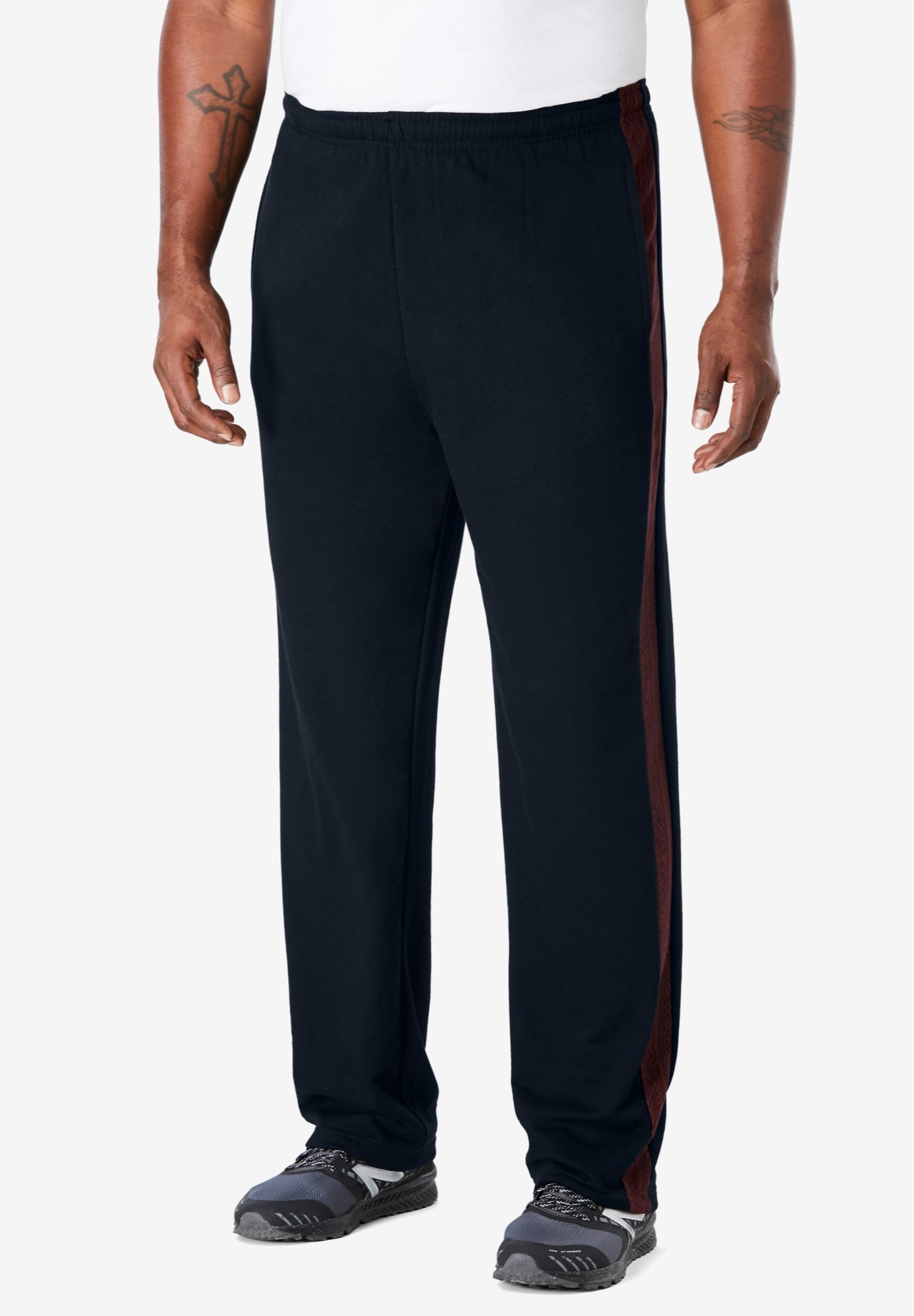 Elastic Waist Snow Lodge Sweatpants, Navy | King Size