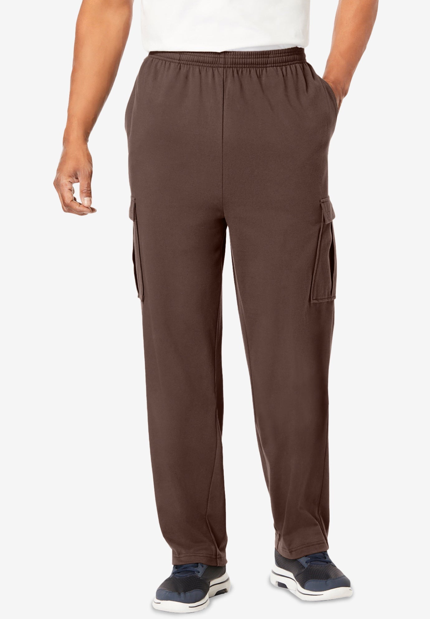 Lightweight Jersey Relaxed Cargo Sweatpants, Espresso | King Size