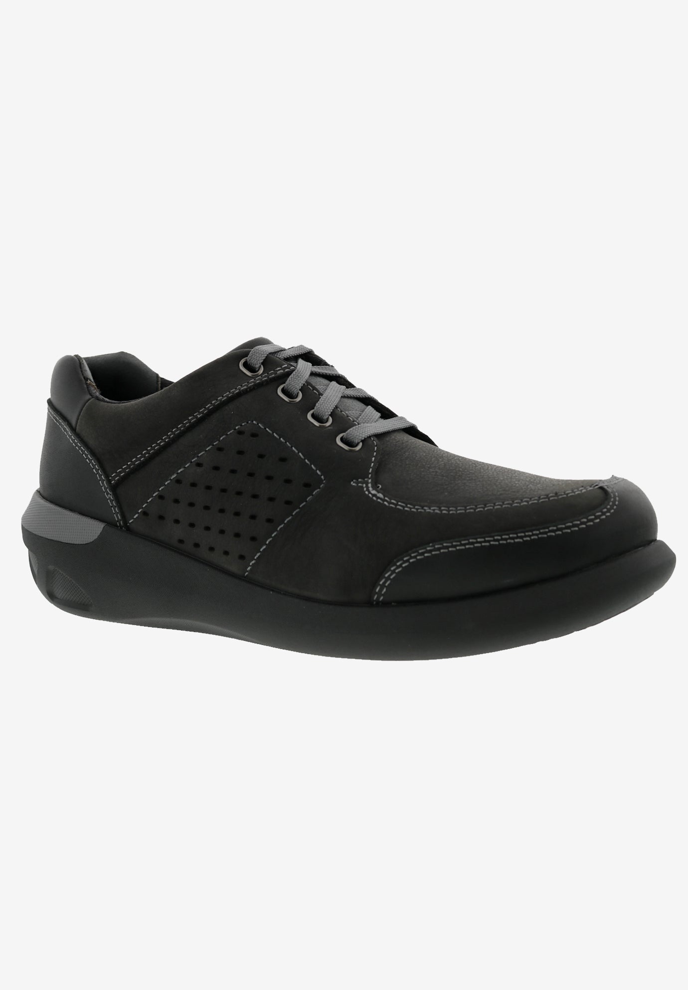 Casual Therapeutic Miles Shoes for Men, Black Nubuck Leather | King Size